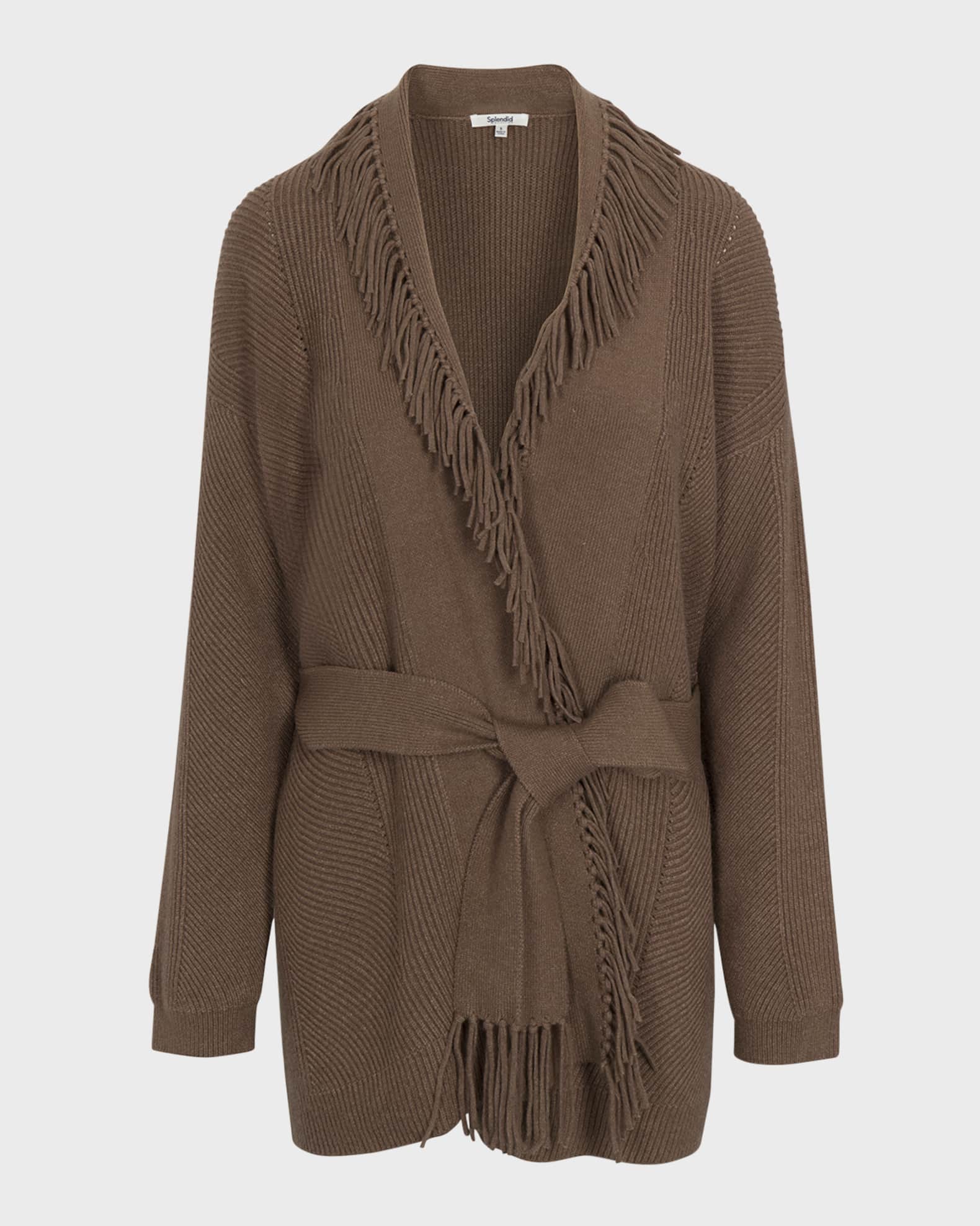 Splendid Cora Belted Fringe Cardigan | Neiman Marcus