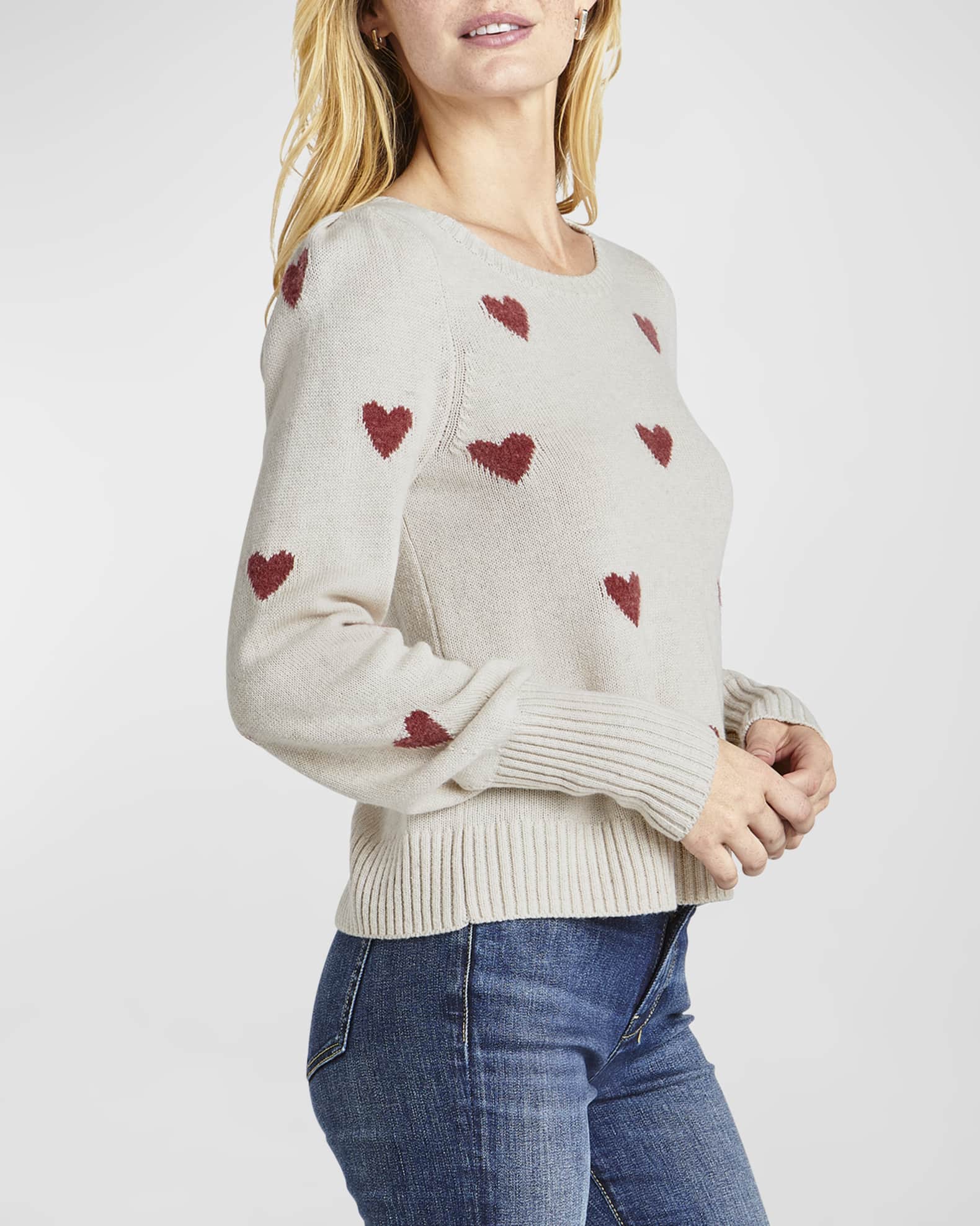 Splendid Annabelle Heart Knit Wool-Blend Sweater | Neiman Marcus