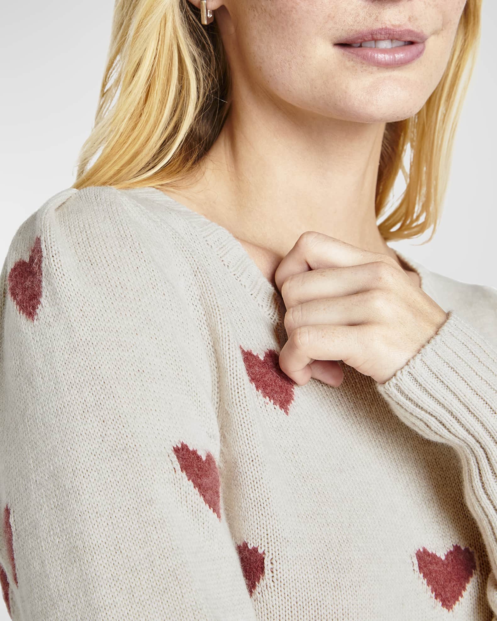 Splendid Annabelle Heart Knit Wool-Blend Sweater | Neiman Marcus