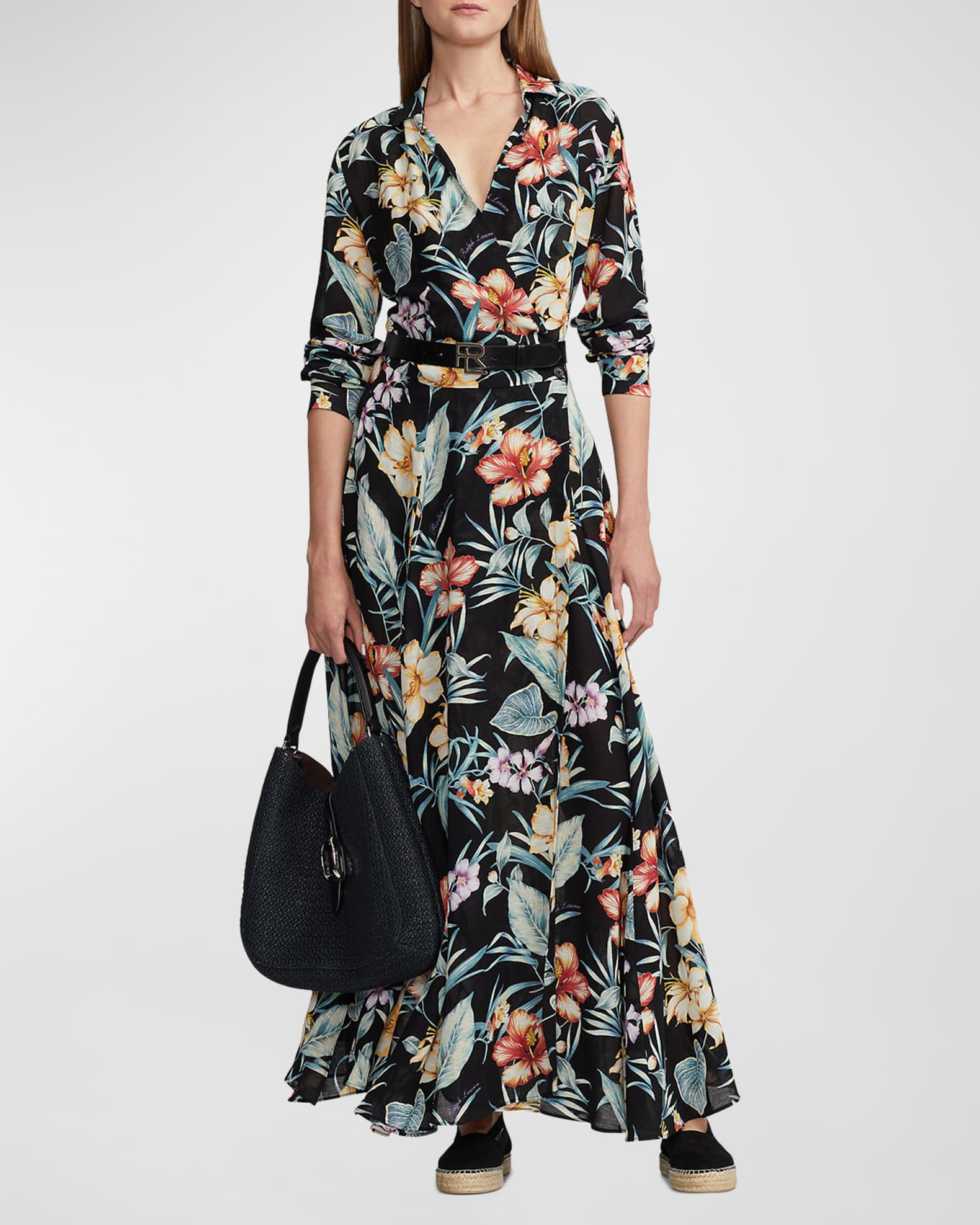 Ralph Lauren Collection Aniyah Delano Tropical Floral-Print Linen Voile ...