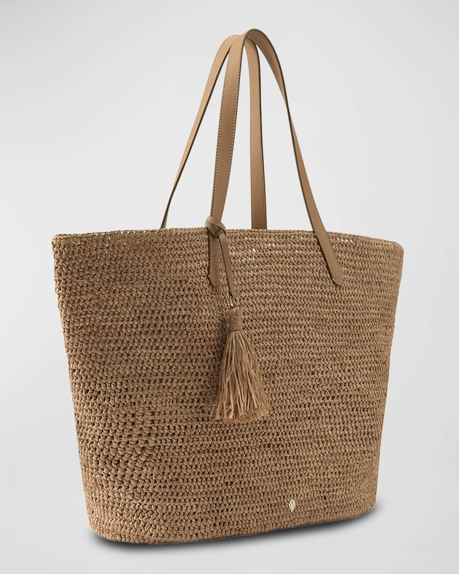 Helen Kaminski Dana Crochet Raffia Tote Bag | Neiman Marcus