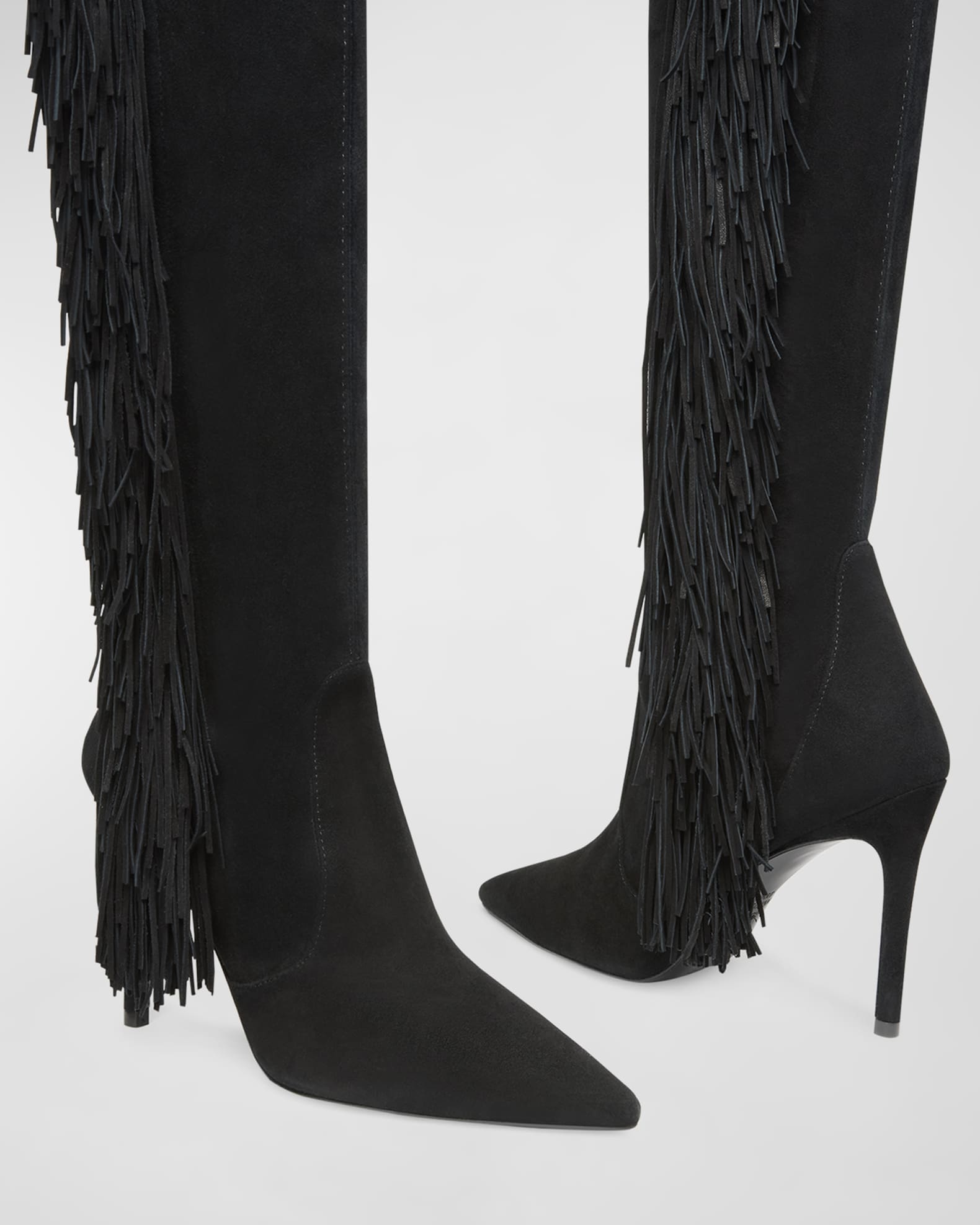 Stuart Weitzman Ultrastuart Over-The-Knee Suede Fringe Boots | Neiman ...