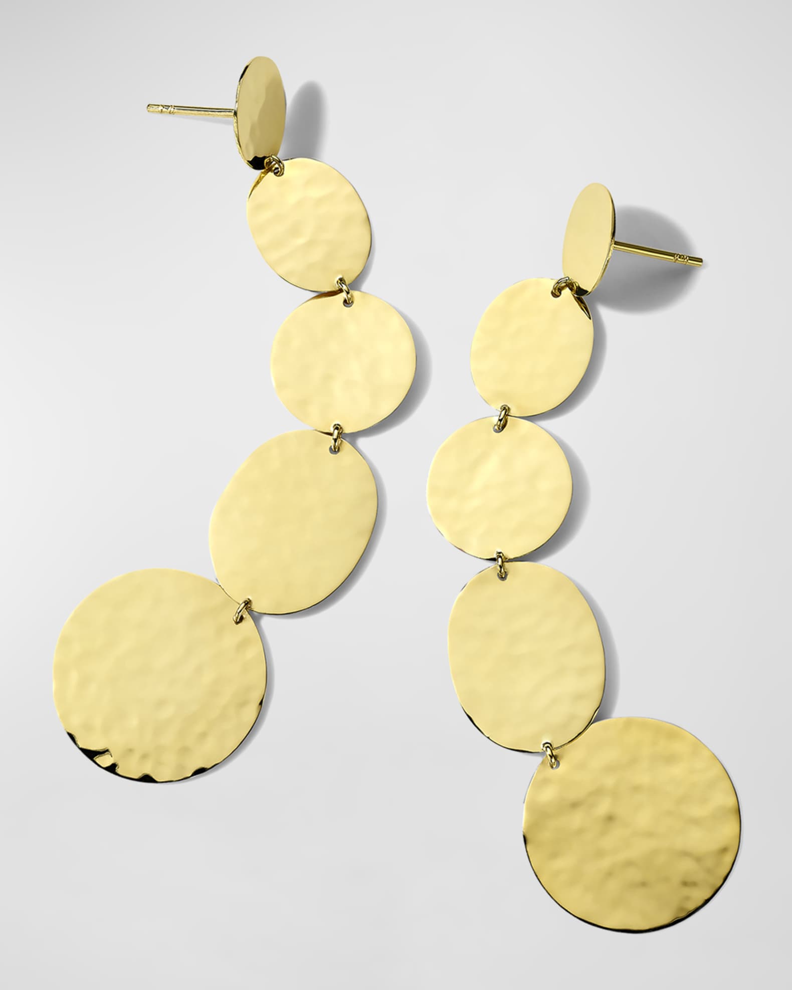 Ippolita 18K Gold 5-Tier Linear Crinkle Earrings | Neiman Marcus
