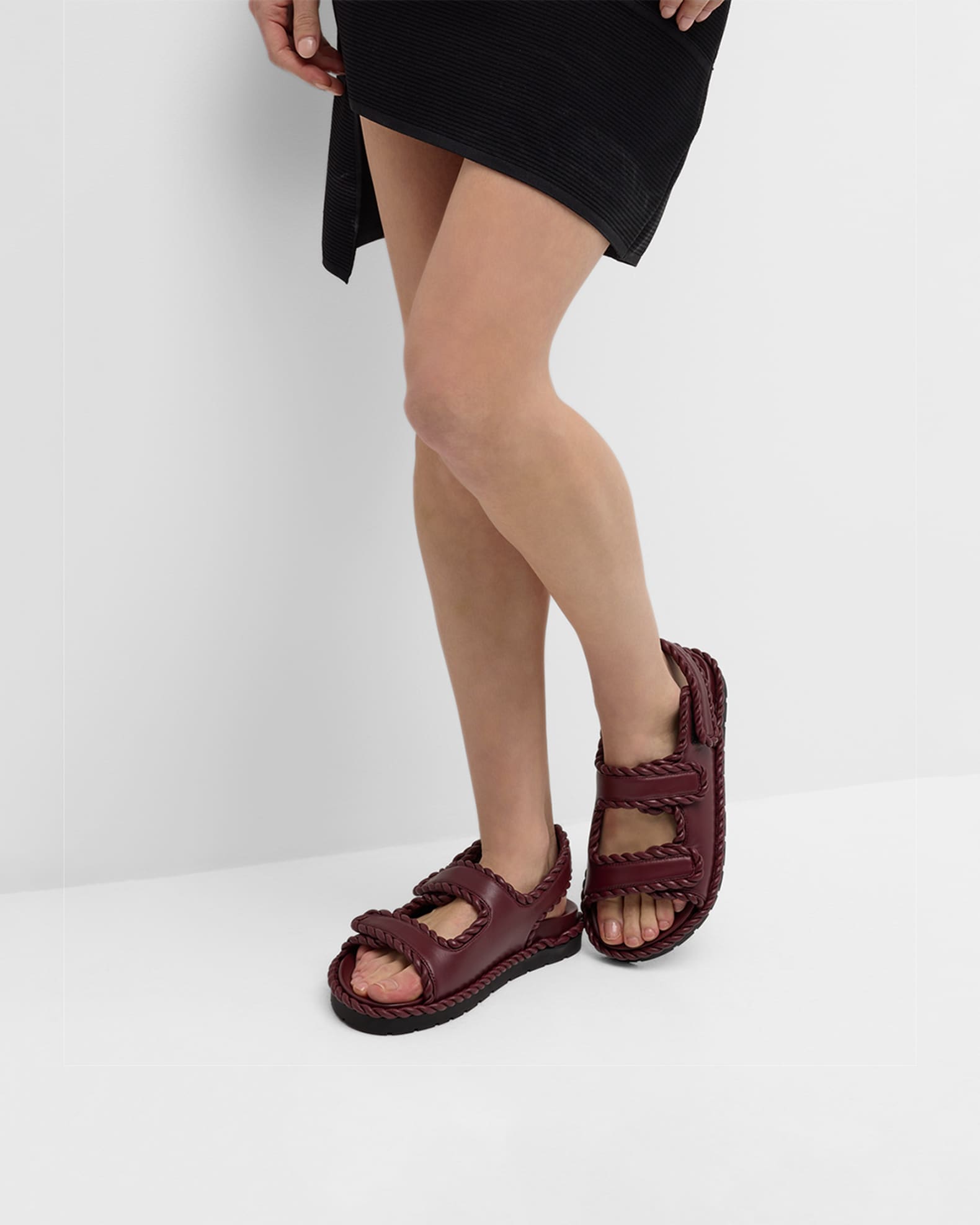 Bottega Veneta Jack Leather Braid Dual-Band Sandals | Neiman Marcus