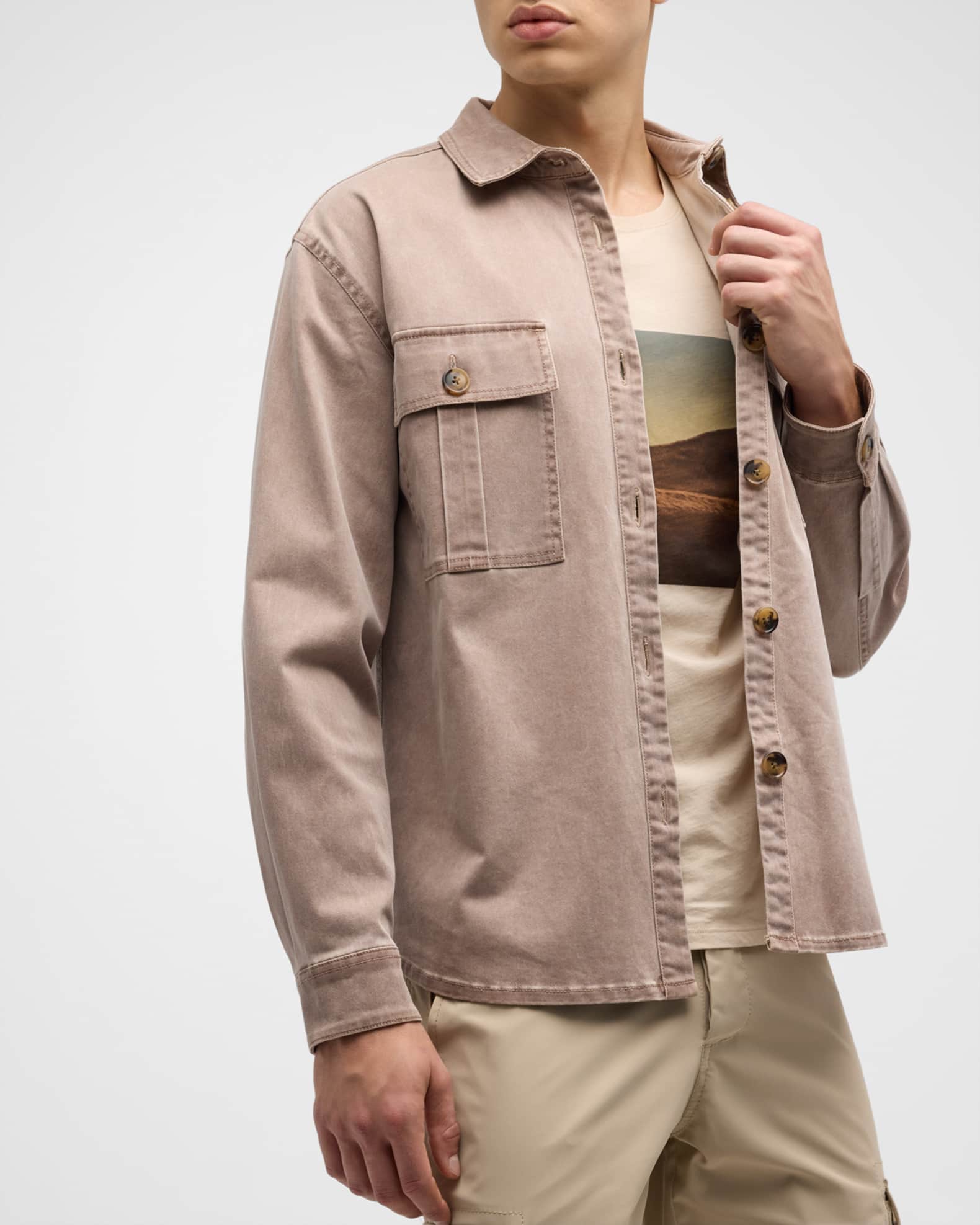 ATM Anthony Thomas Melillo Men's Cotton Twill Overshirt | Neiman Marcus