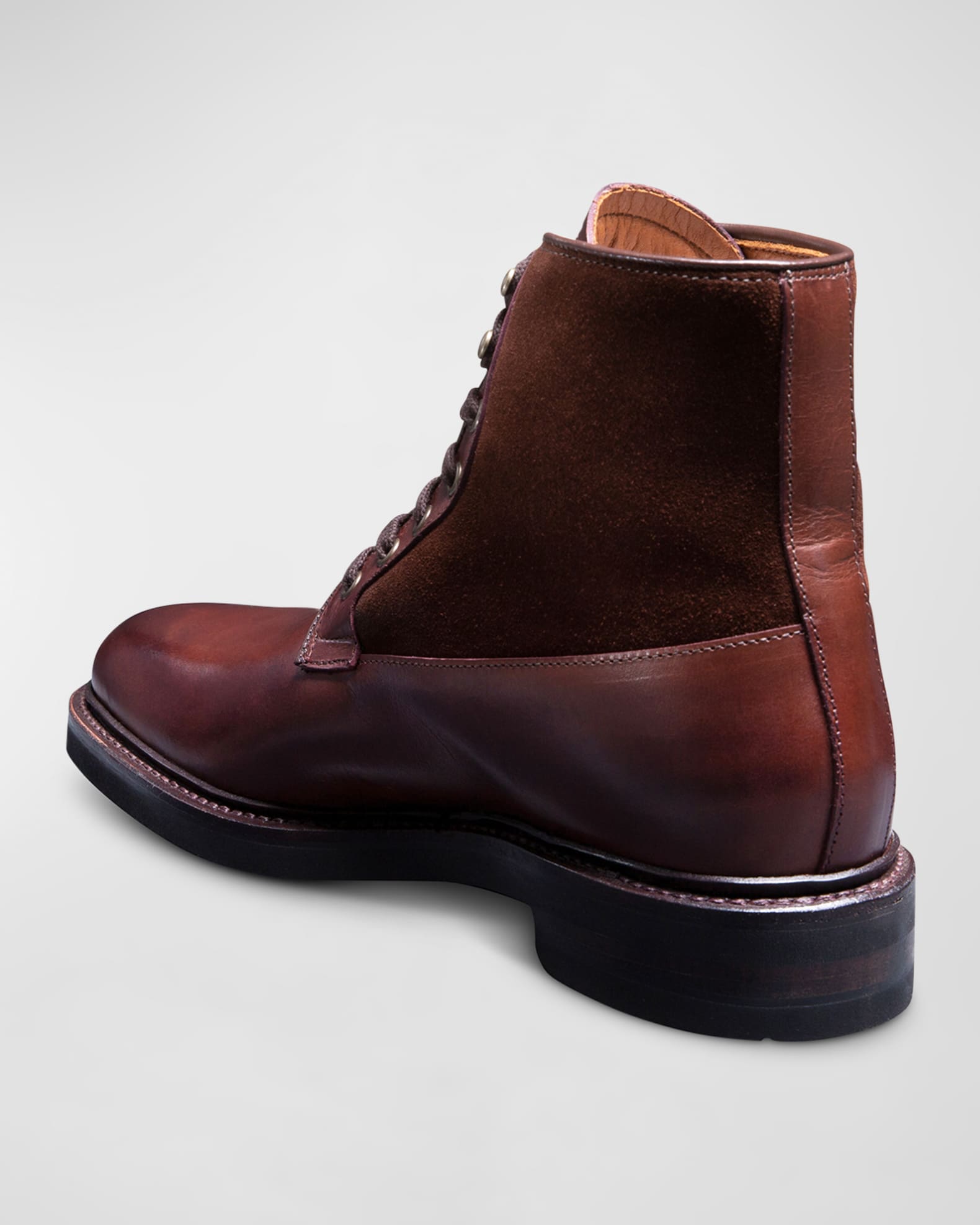 Allen Edmonds Men's Dain Leather and Suede Lace-Up Boots | Neiman Marcus