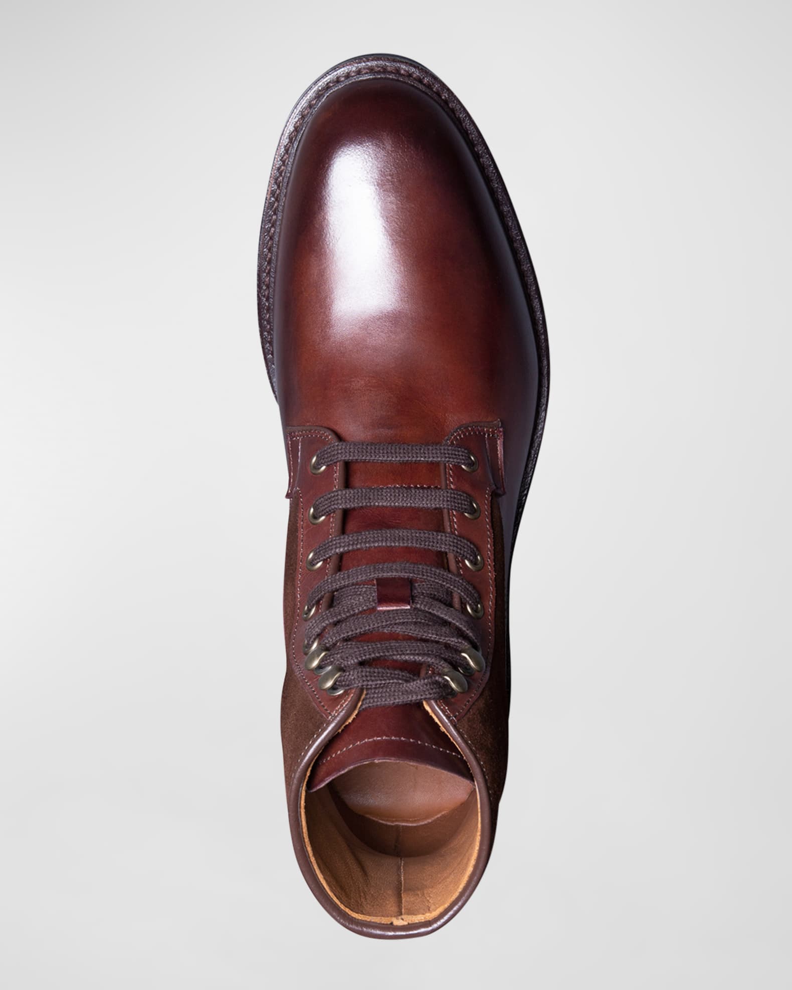 Allen Edmonds Men's Dain Leather and Suede Lace-Up Boots | Neiman Marcus