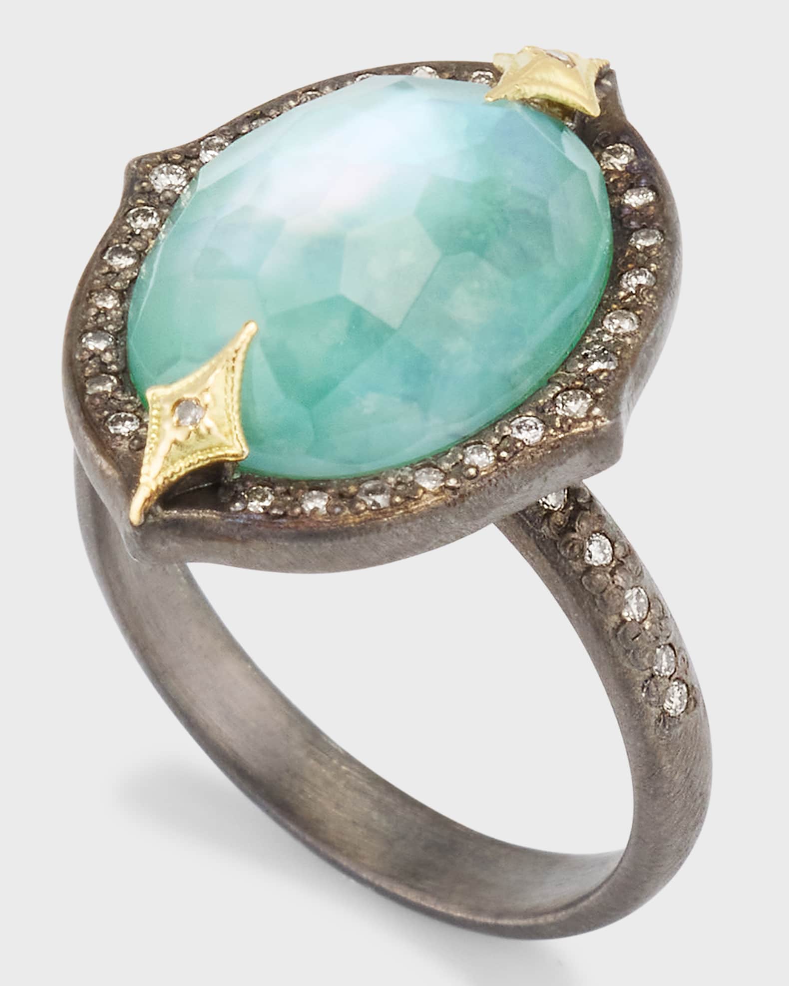 Armenta Classic Oval Emerald Triplet Ring, Size 7 | Neiman Marcus