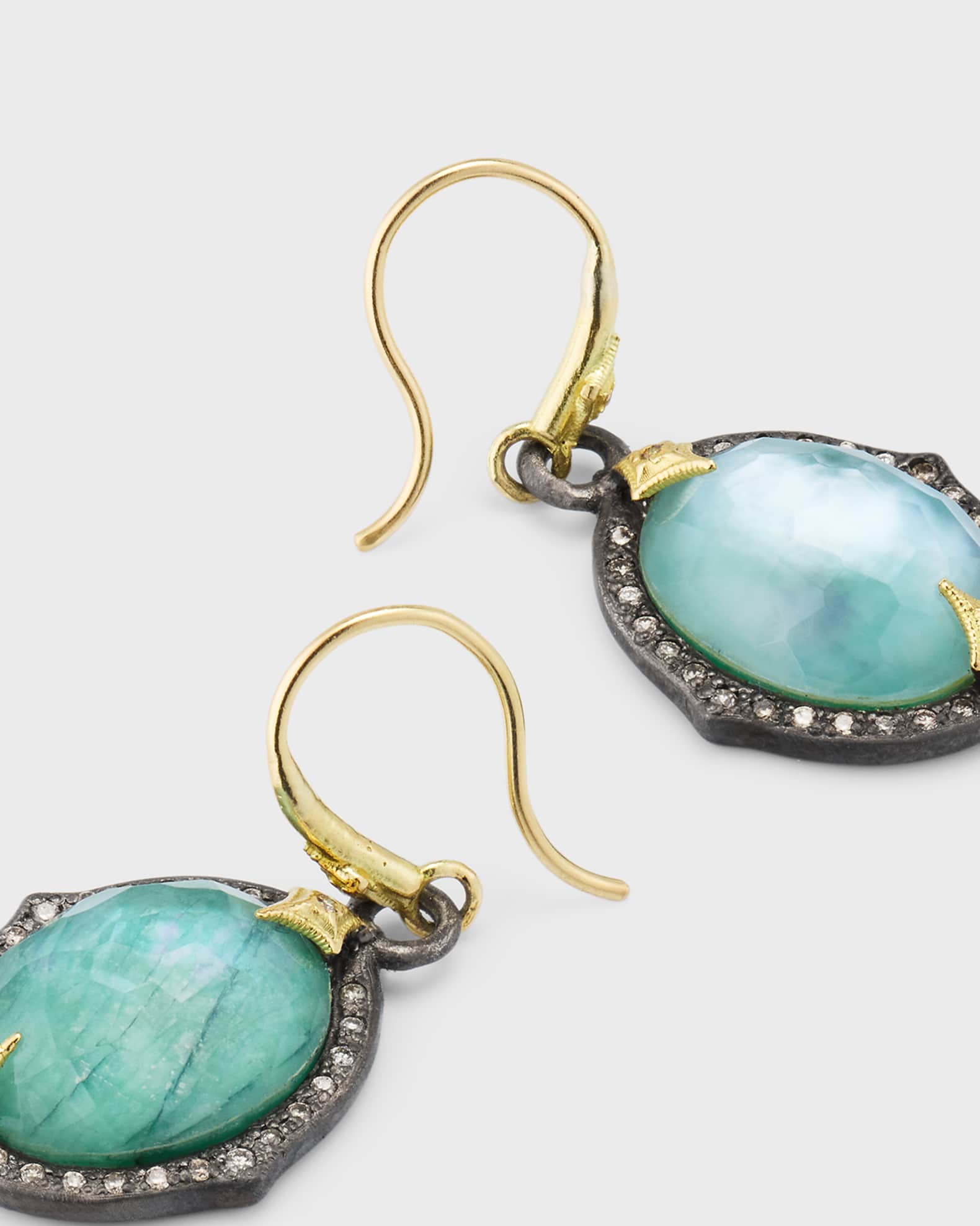 Armenta Classic Oval Emerald Triplet Drop Earrings | Neiman Marcus