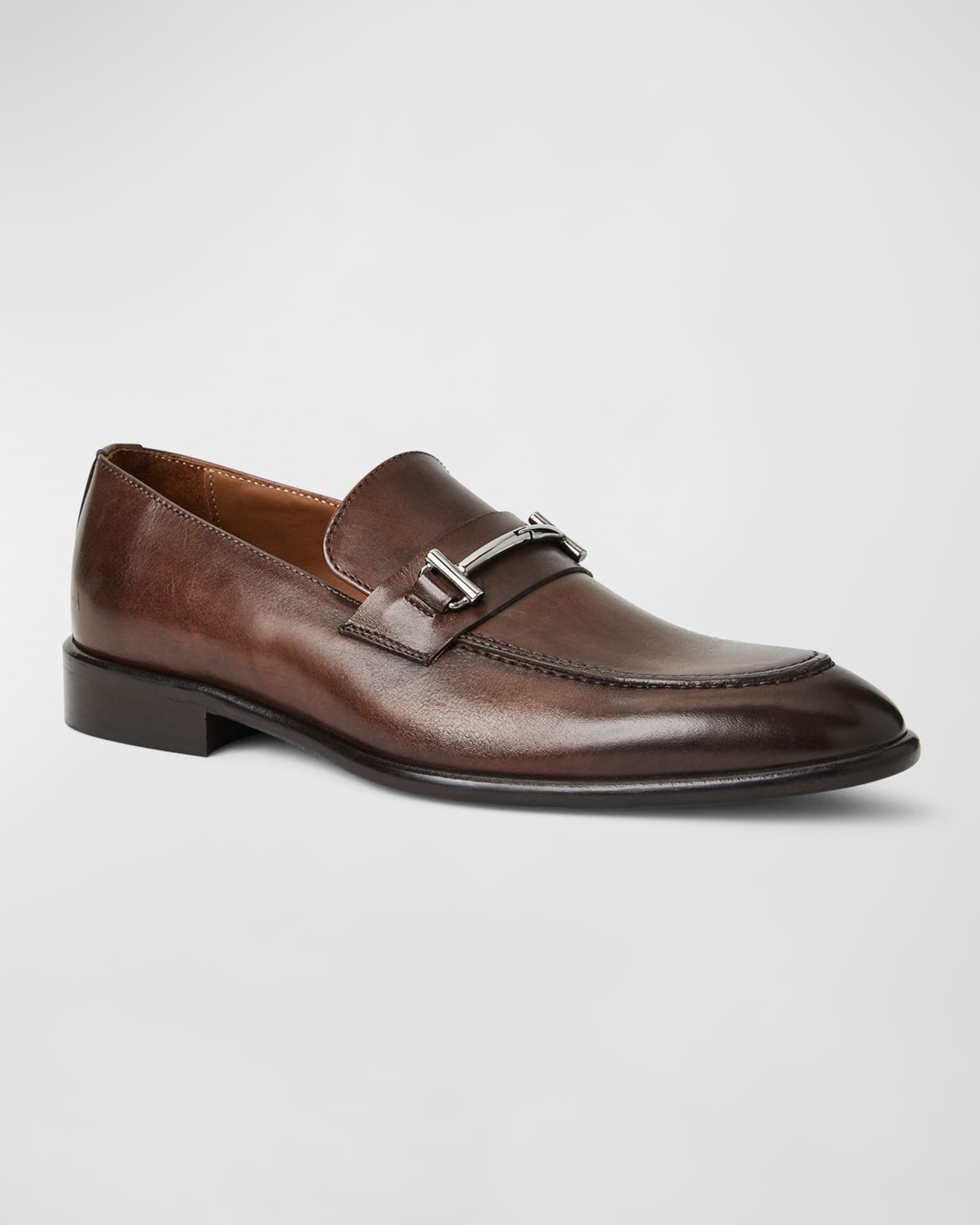 Bruno Magli Men's Sante Double-Gore Leather Bit Loafers | Neiman Marcus