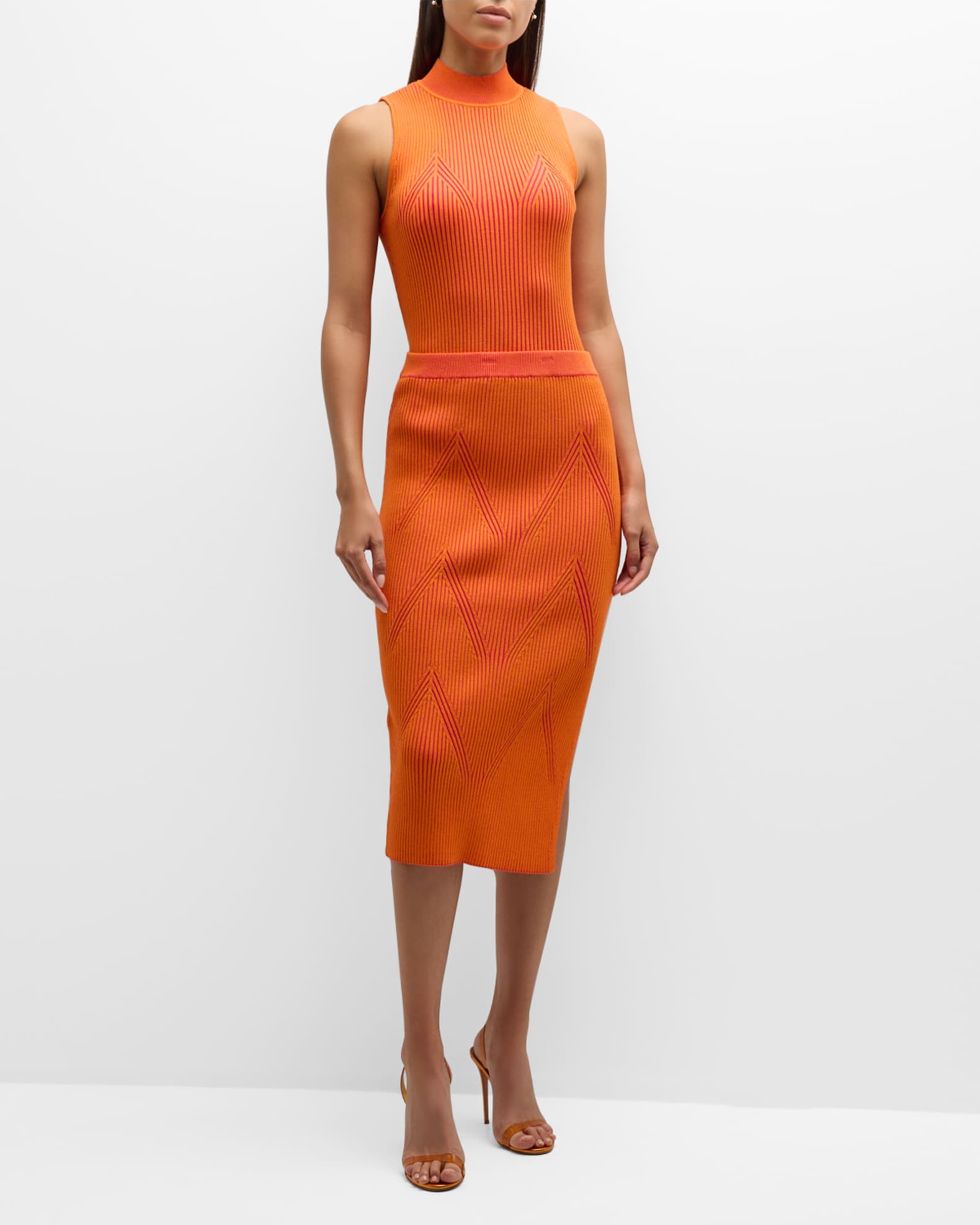 Milly Ribbed Mock-Neck Shell Top | Neiman Marcus