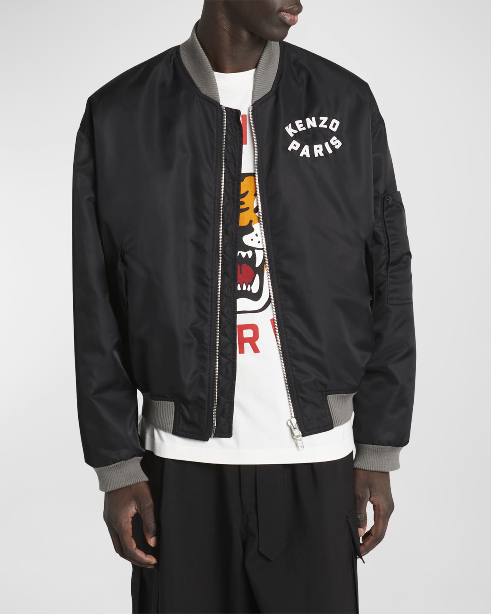 Kenzo Men's Lucky Tiger Embroidery Bomber Jacket | Neiman Marcus