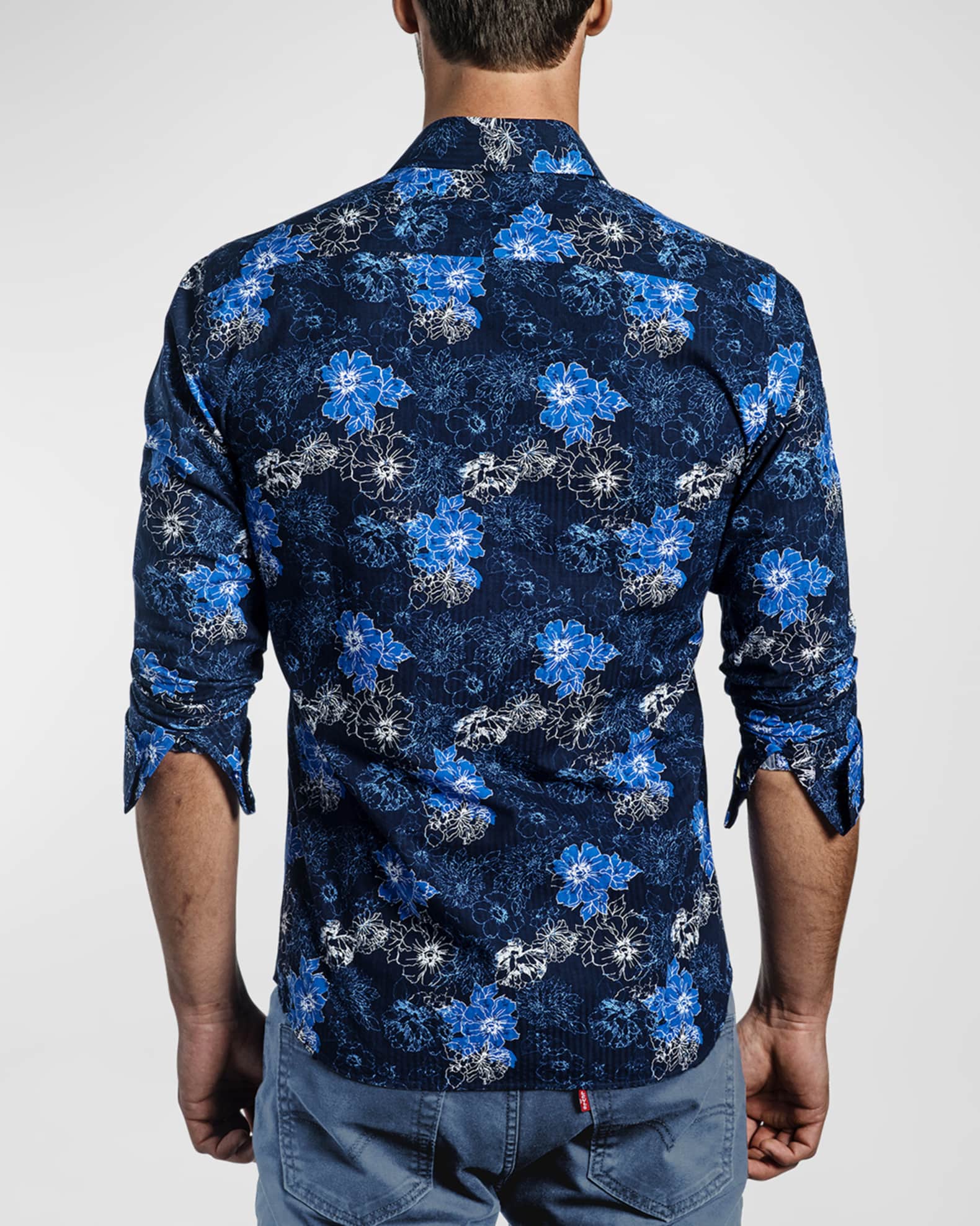 Jared Lang Mens Floral Button Down Shirt Neiman Marcus