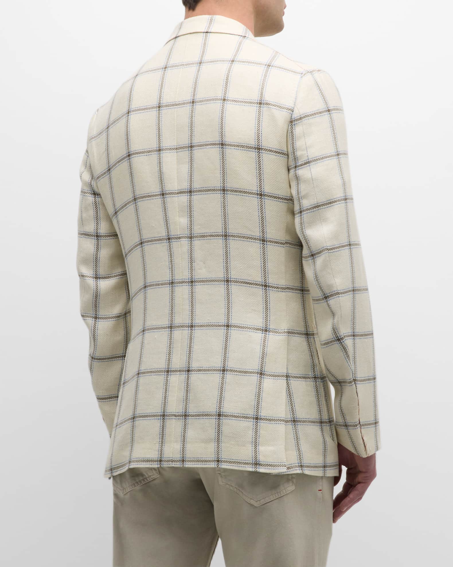 Isaia Men's Windowpane Sport Coat | Neiman Marcus