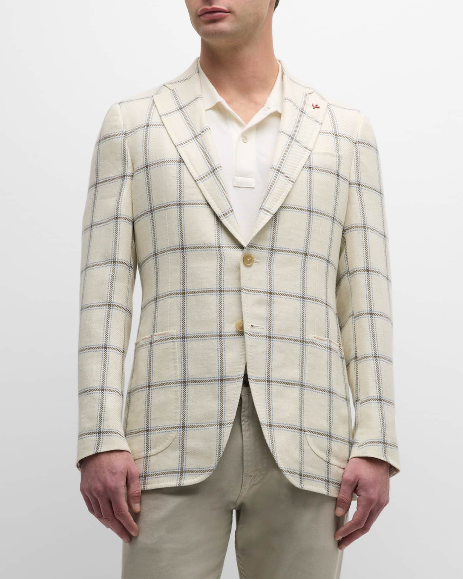Isaia Men's Windowpane Sport Coat | Neiman Marcus