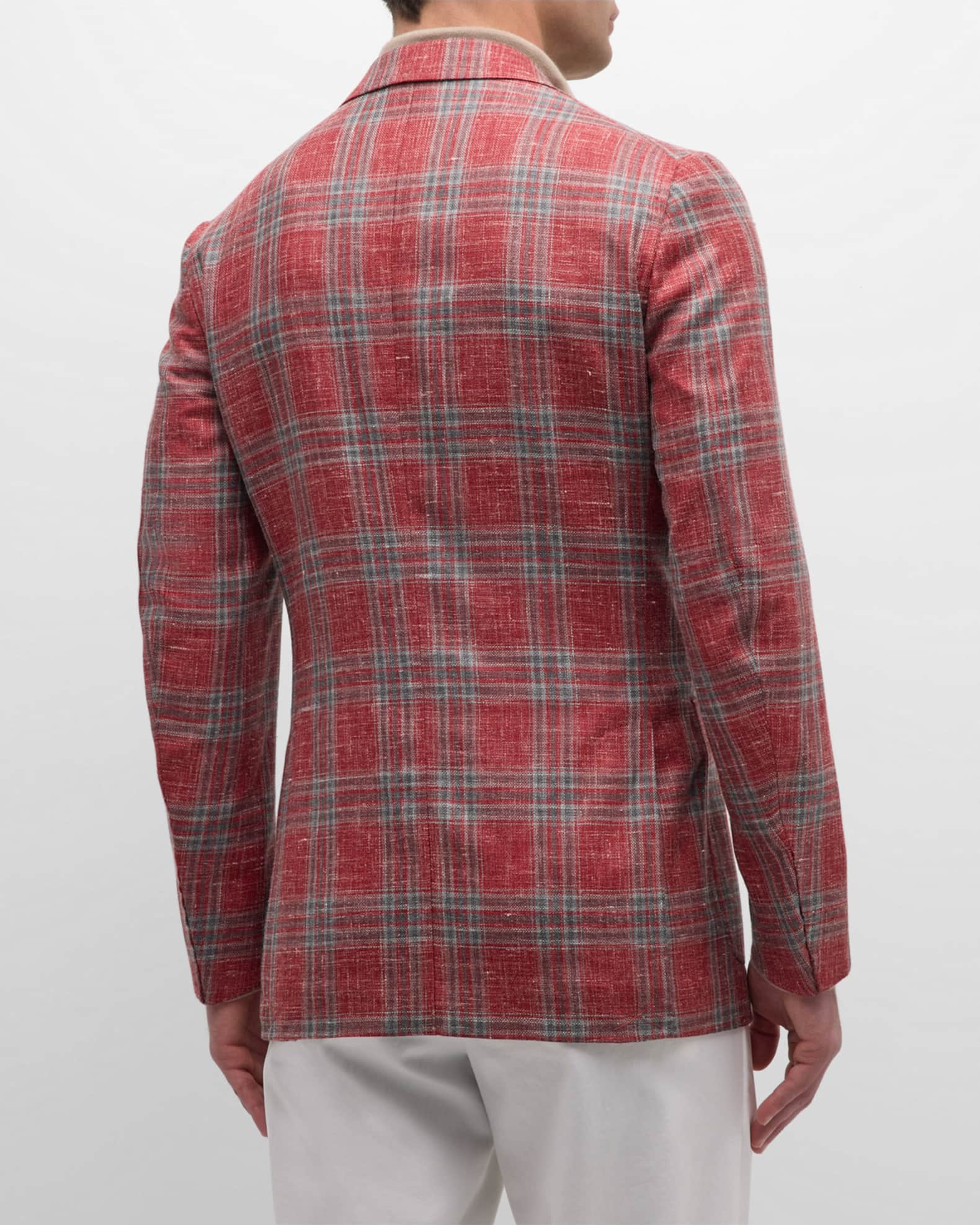 Isaia Men's Plaid Wool-Blend Sport Coat | Neiman Marcus