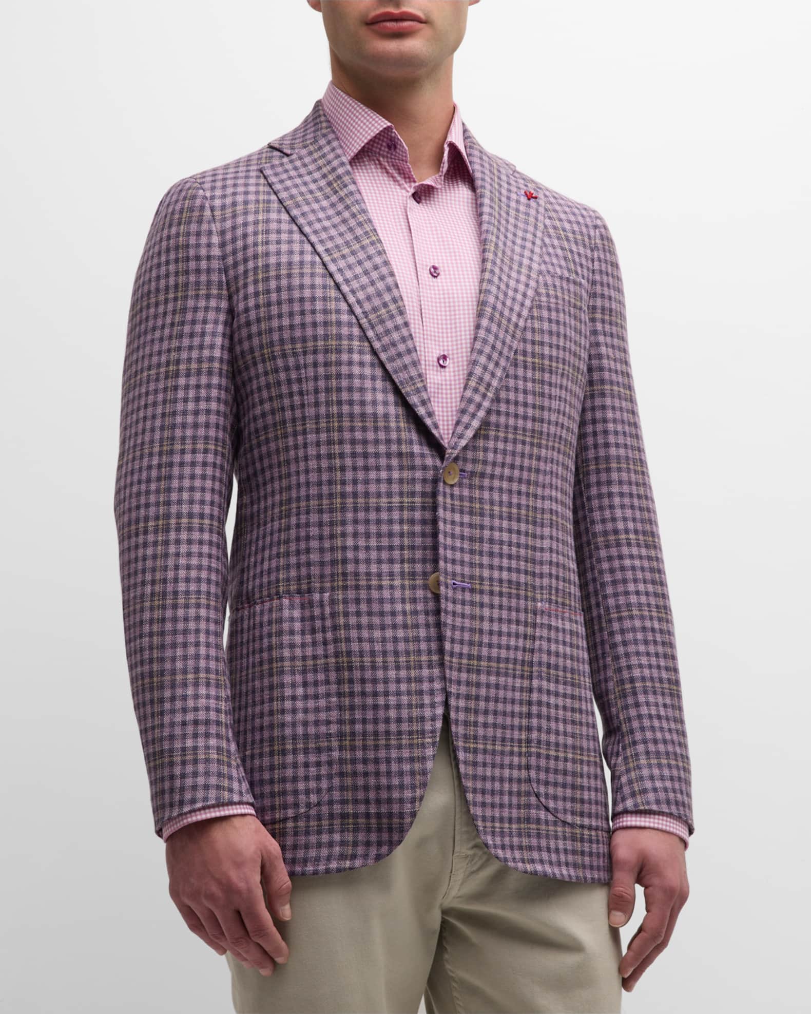 Isaia Men's Check Wool-Blend Sport Coat | Neiman Marcus
