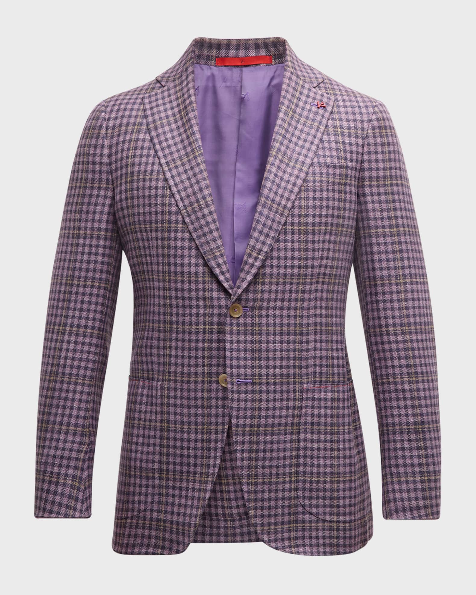 Isaia Men's Check Wool-Blend Sport Coat | Neiman Marcus