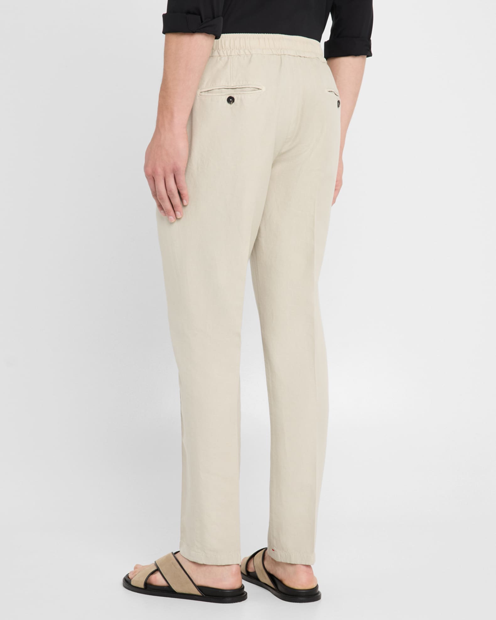 Isaia Men's Cotton-Linen Drawstring Pants | Neiman Marcus