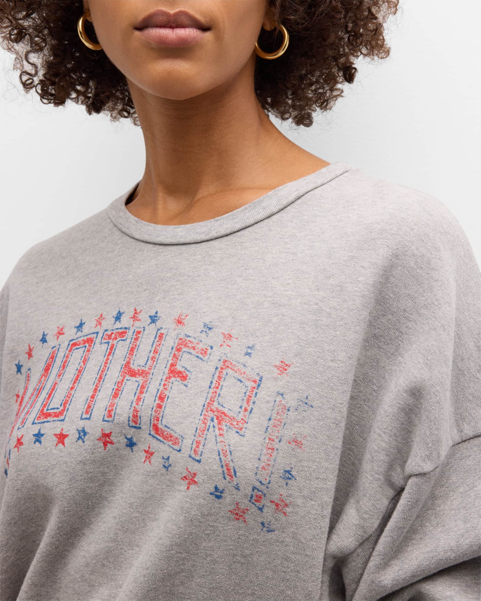 MOTHER The Drop Square Crewneck Sweatshirt | Neiman Marcus