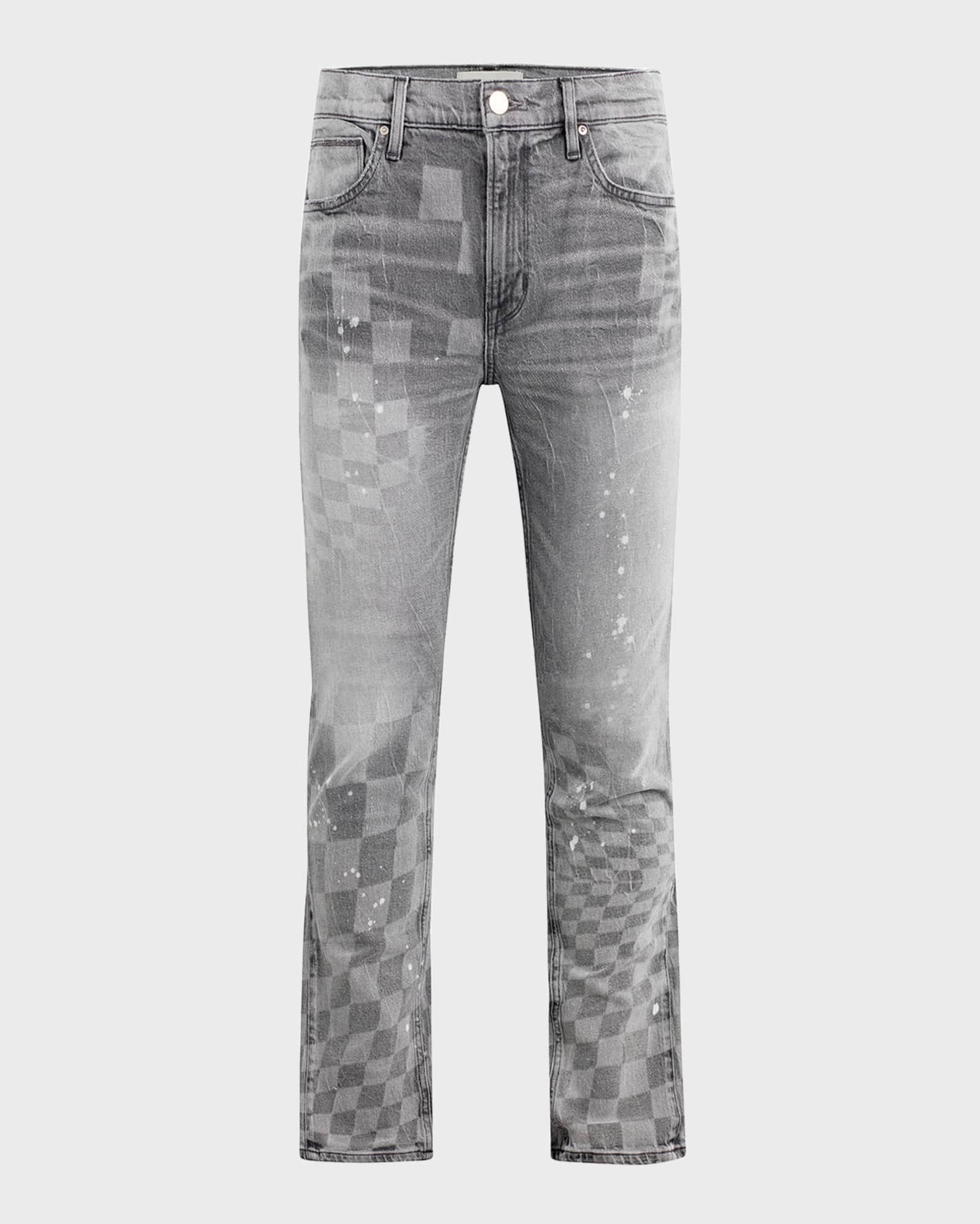 Hudson Men's Walker Kick Flare Checkered Jeans | Neiman Marcus