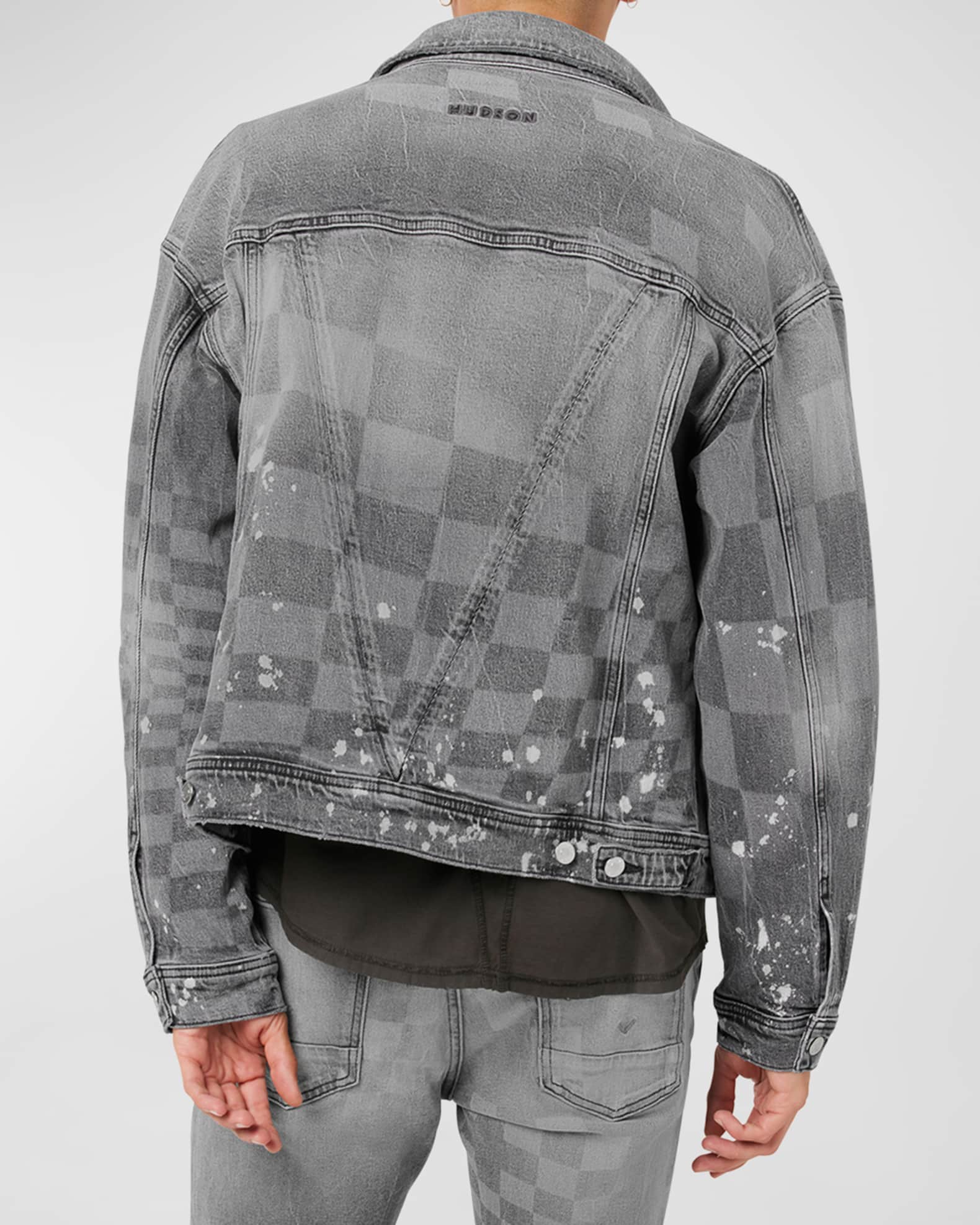 Hudson Men's Check Denim Trucker Jacket | Neiman Marcus