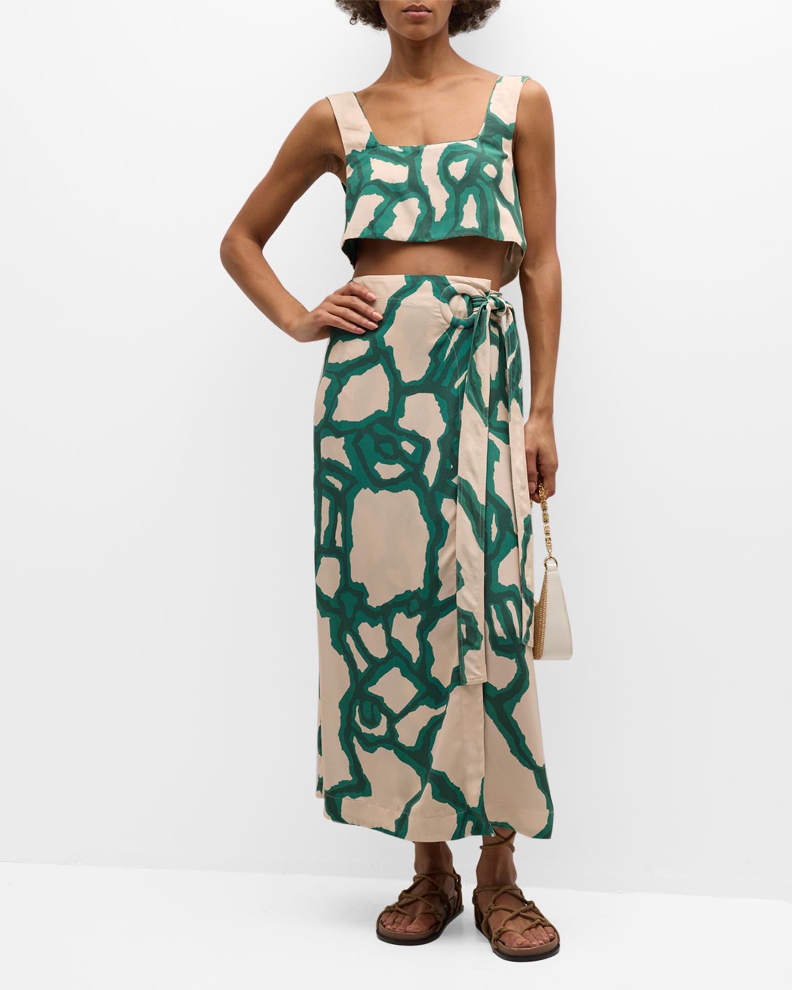 pinkfilosofy Bemol Abstract Print Wrap Skirt | Neiman Marcus