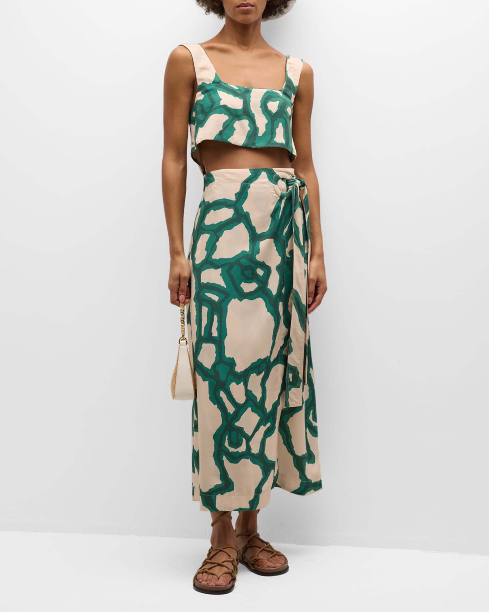 pinkfilosofy Alma Abstract Print Crop Top | Neiman Marcus