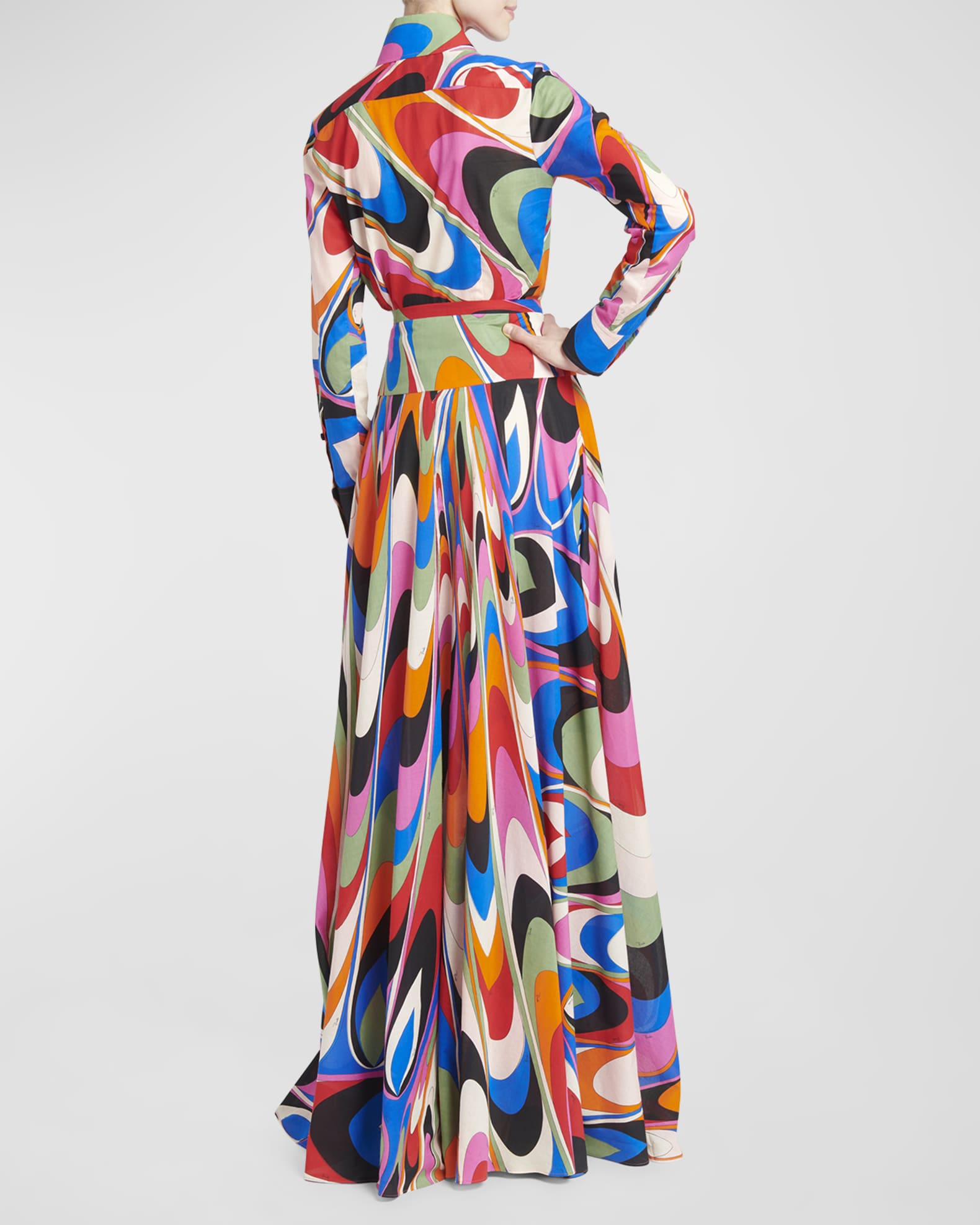 Emilio Pucci Abstract Print Collared Shirt | Neiman Marcus