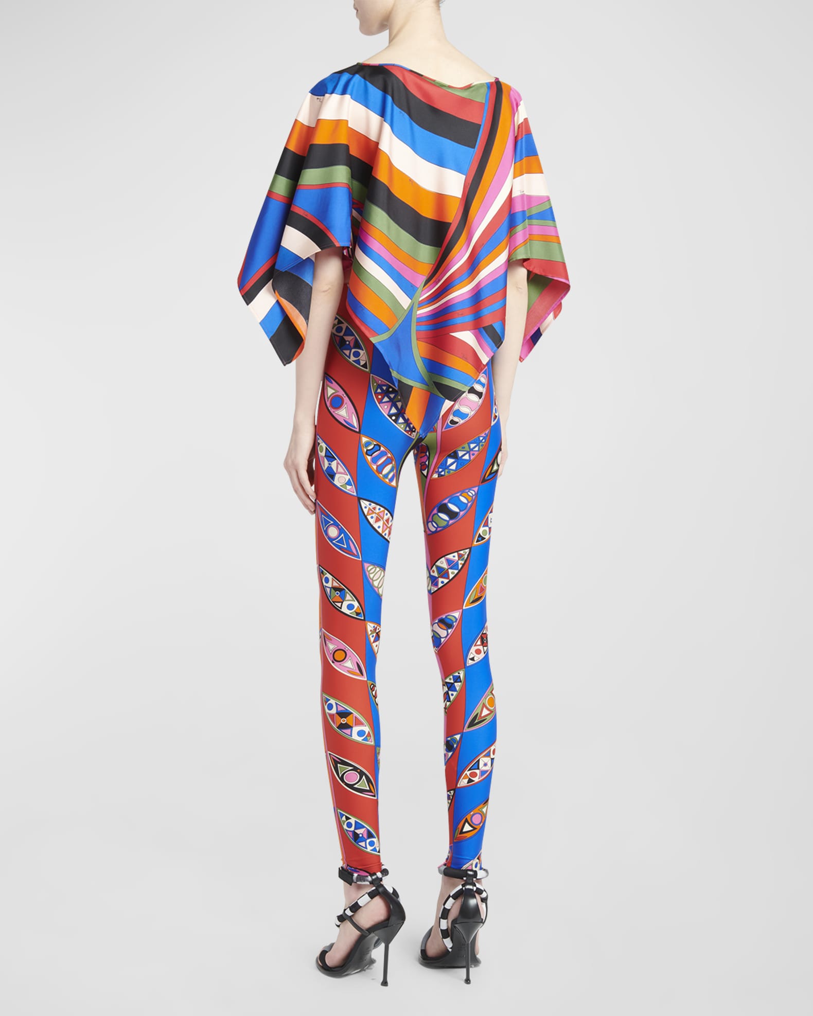 Emilio Pucci Abstract-Print Silk Scarf Blouse | Neiman Marcus