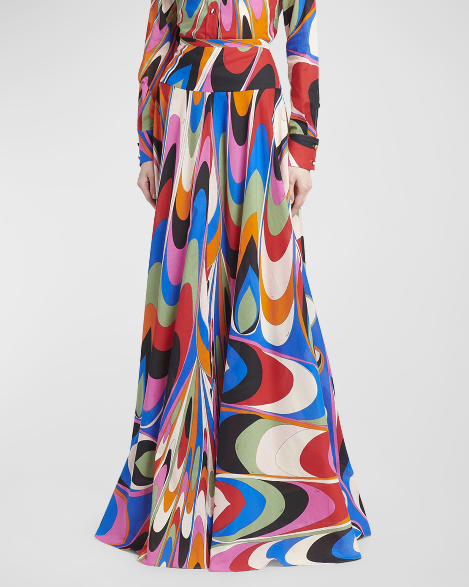 Emilio Pucci Abstract-Print Ball Skirt | Neiman Marcus