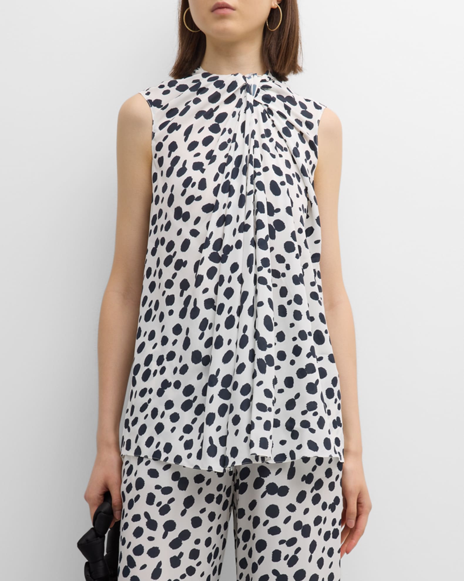Rosetta Getty Cheetah-Print Twisted-Neck Sleeveless Top | Neiman Marcus