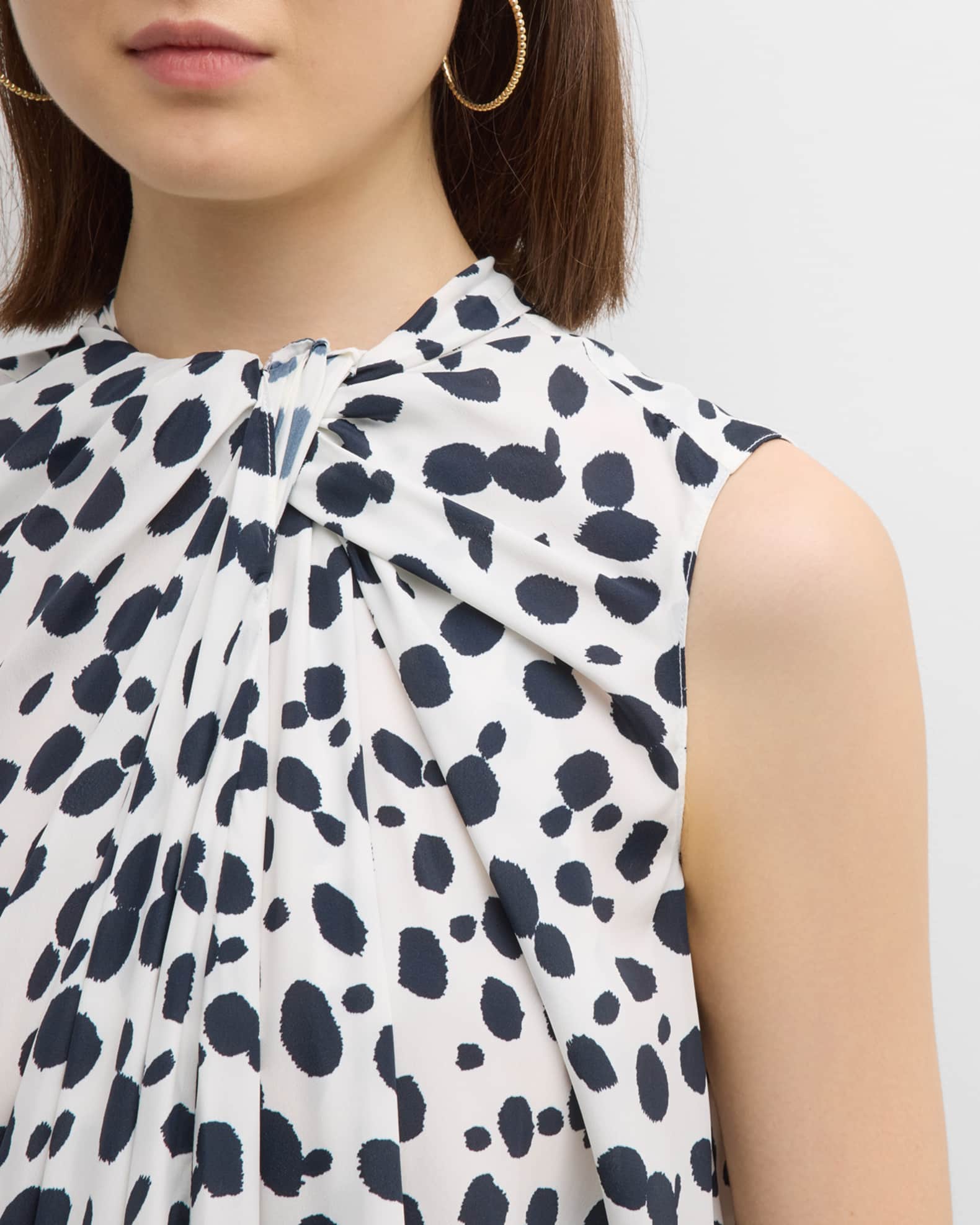 Rosetta Getty Cheetah-Print Twisted-Neck Sleeveless Top | Neiman Marcus