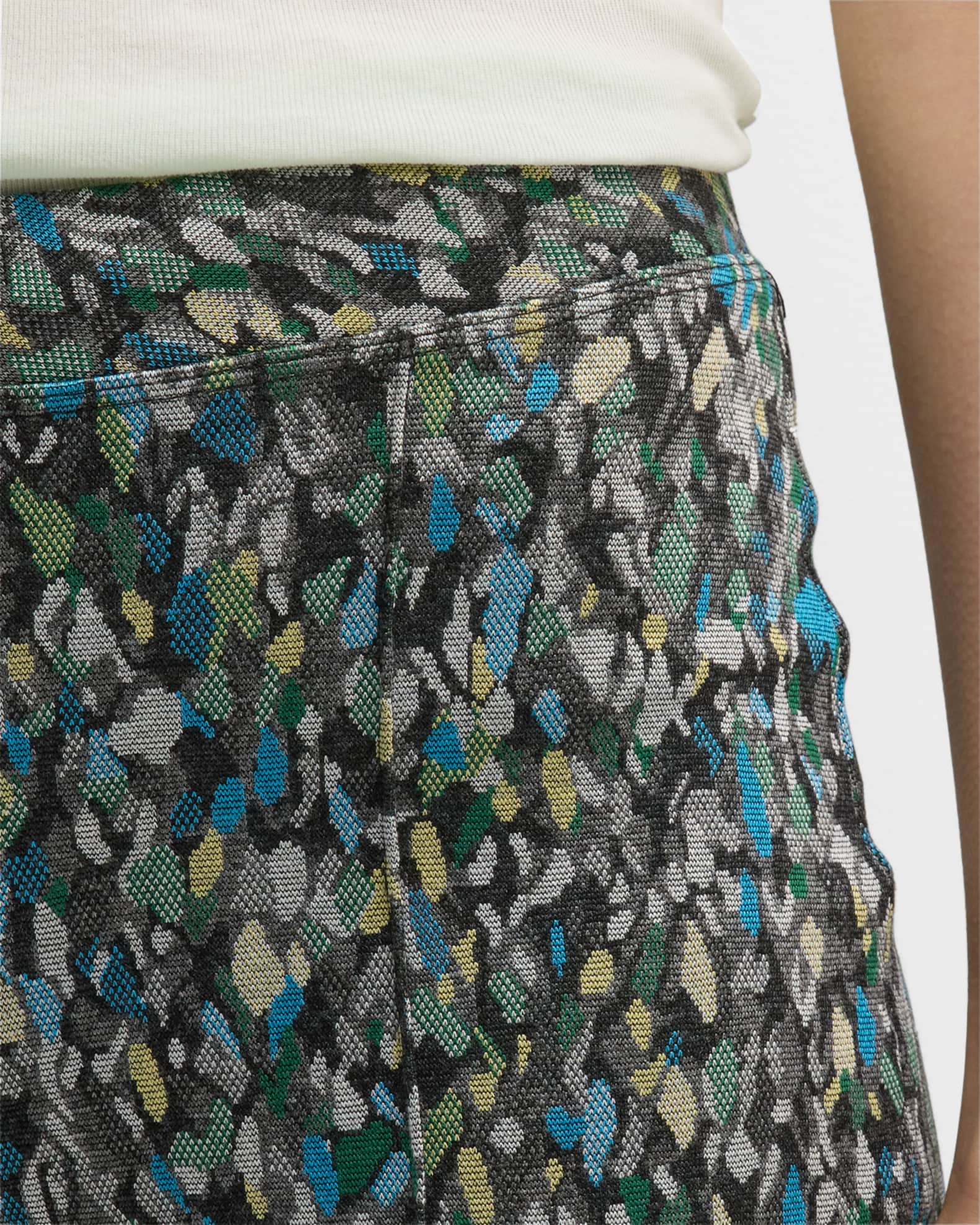 Rosetta Getty High-Rise Carpet Foam Jacquard Flare Crop Pull-On Pants ...