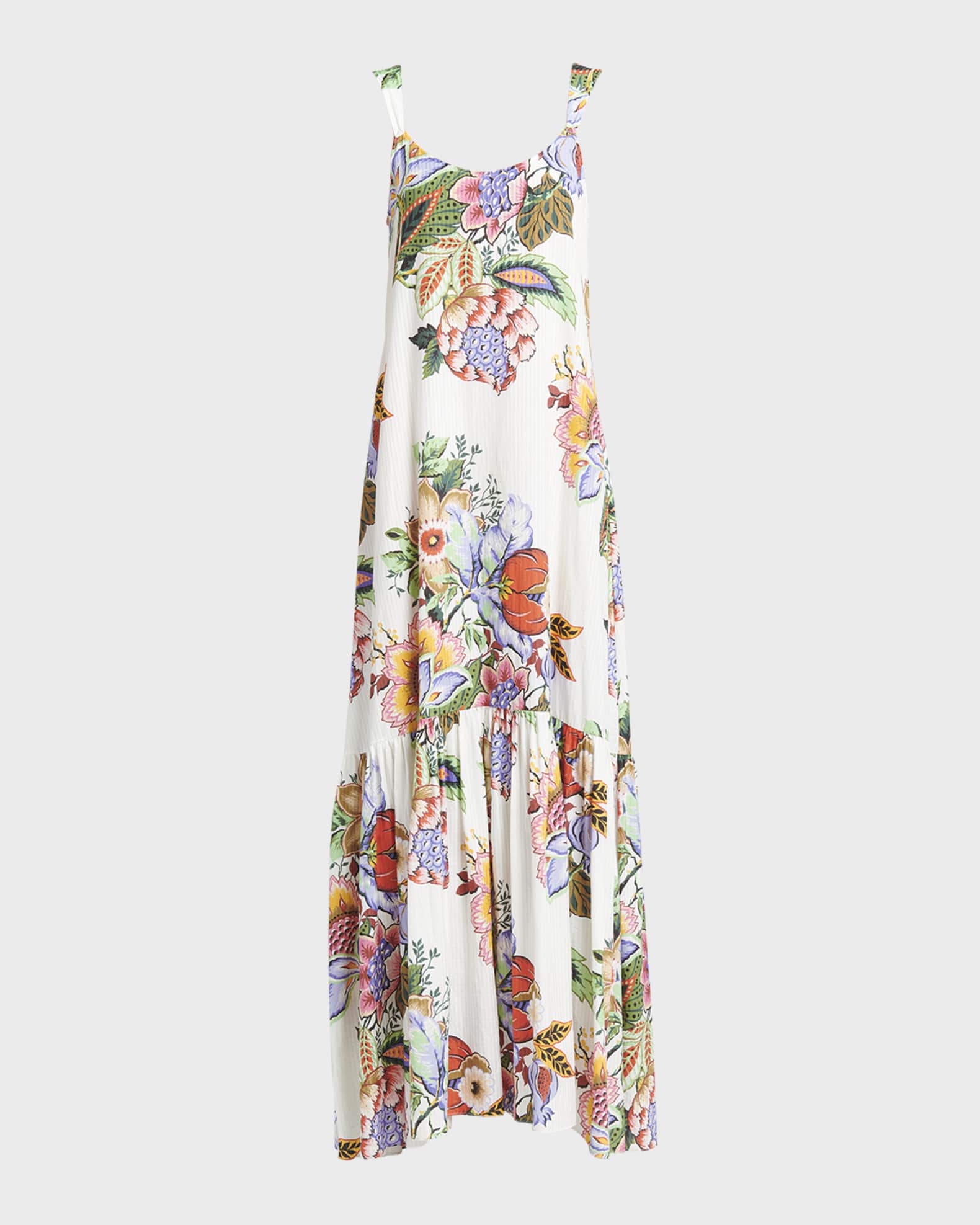 Etro Tree Of Life-Print Sleeveless Tiered Maxi Sundress | Neiman Marcus