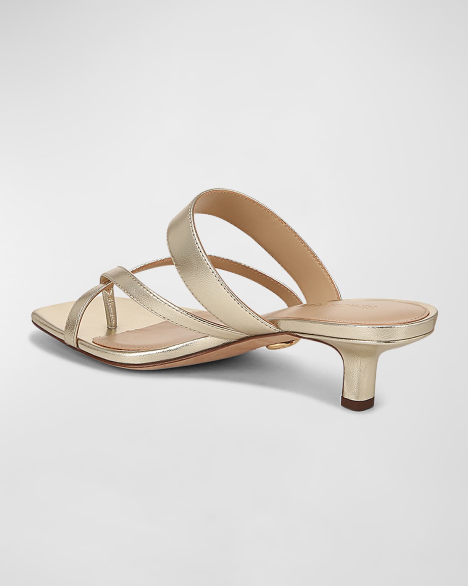 Veronica Beard Alanis Metallic Crisscross Slide Sandals | Neiman Marcus