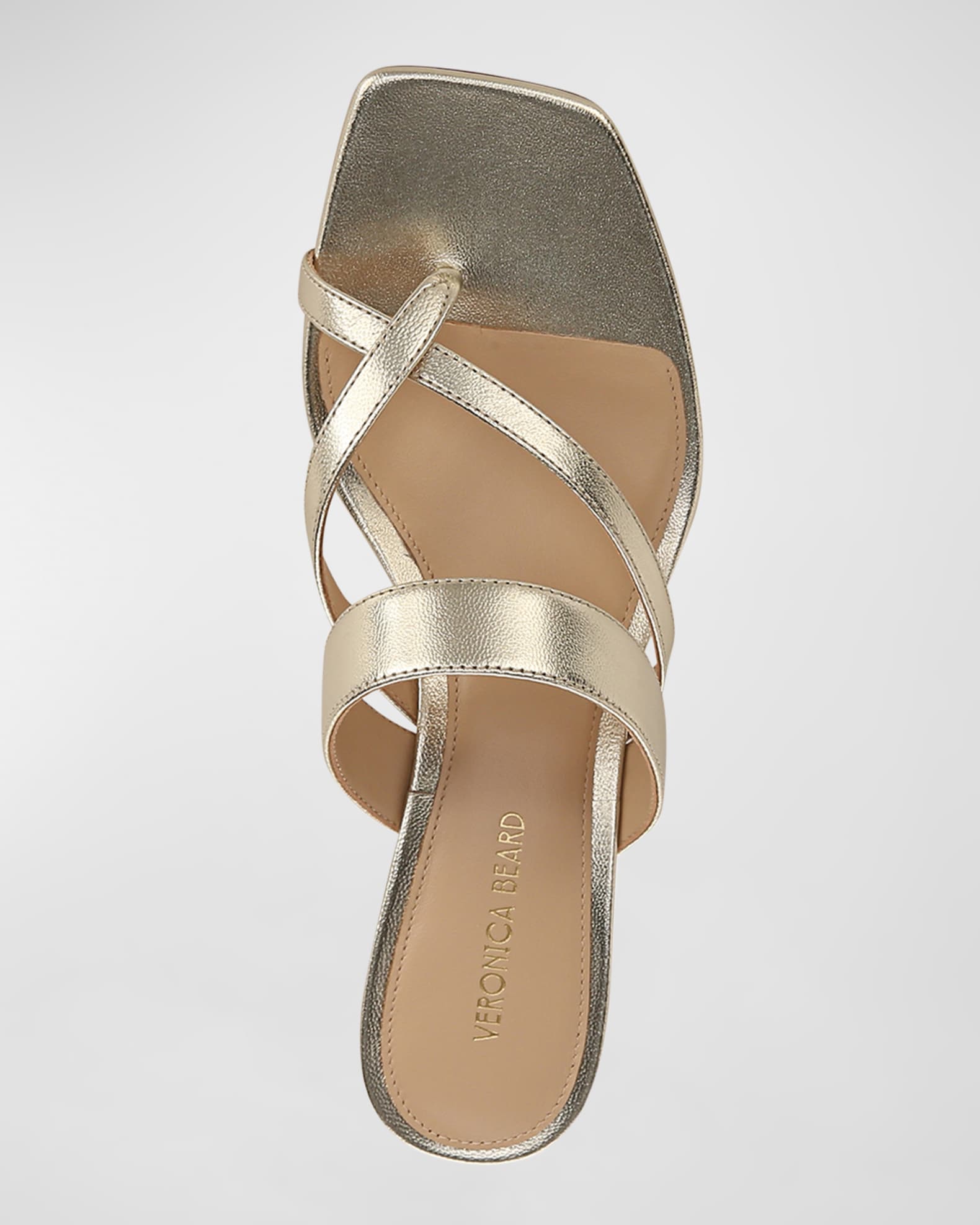 Veronica Beard Alanis Metallic Crisscross Slide Sandals | Neiman Marcus