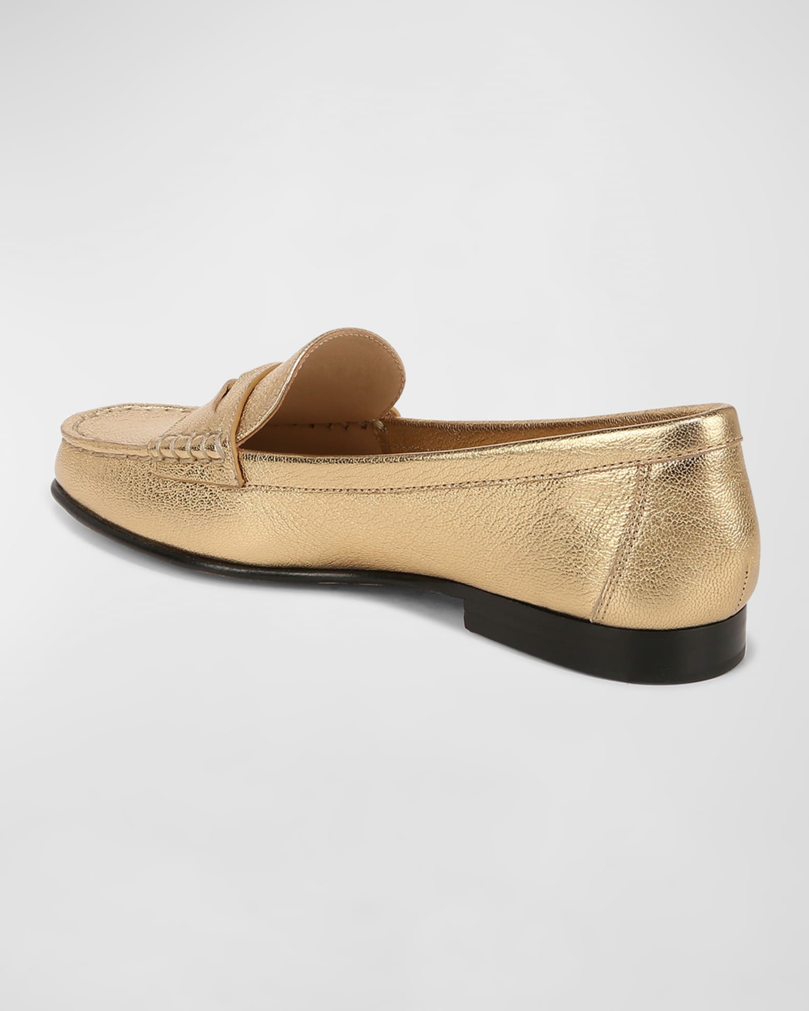 Veronica Beard Metallic Leather Penny Loafers | Neiman Marcus
