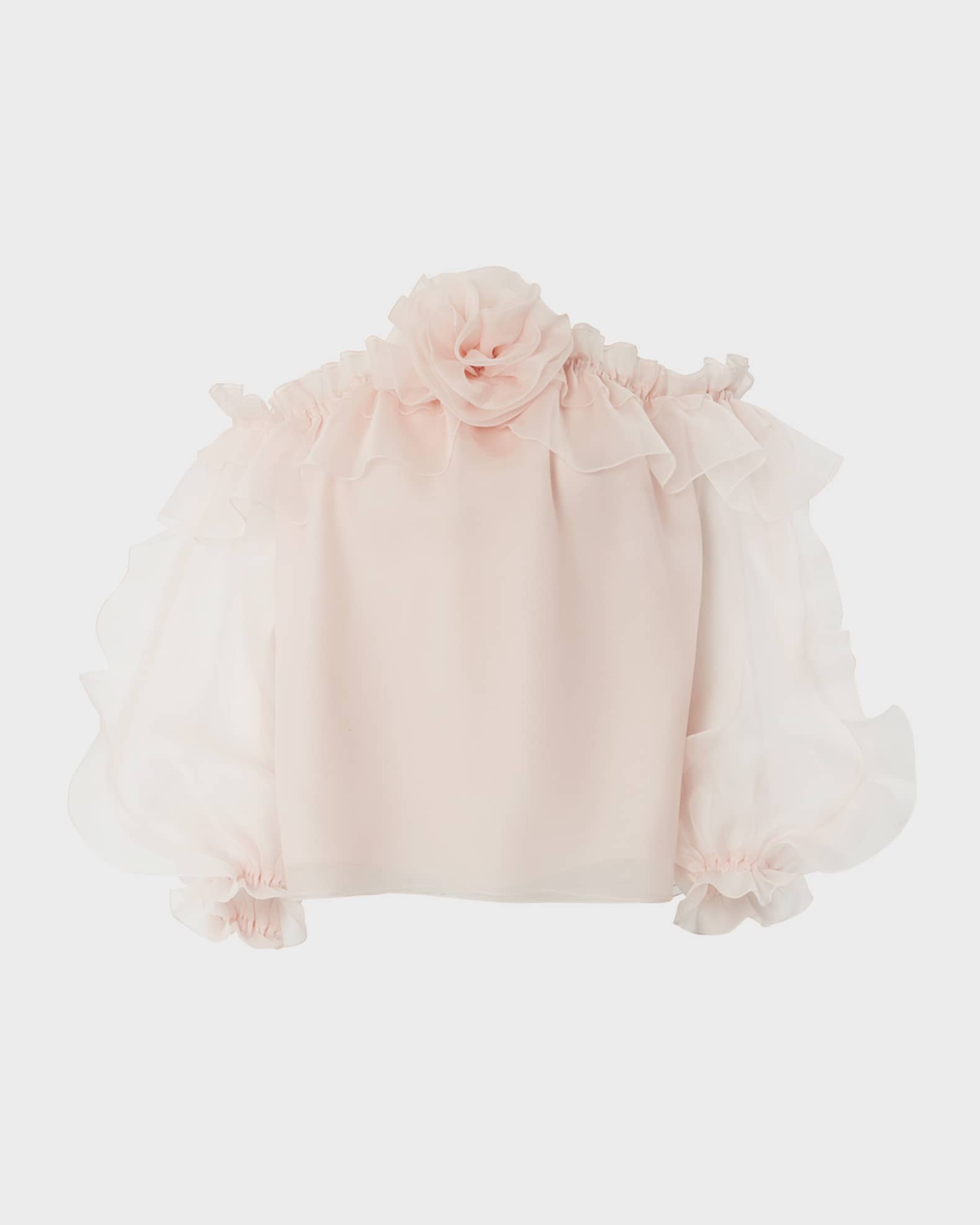 Carolina Herrera Ruffle Halter Top with Floral Applique Detail | Neiman ...