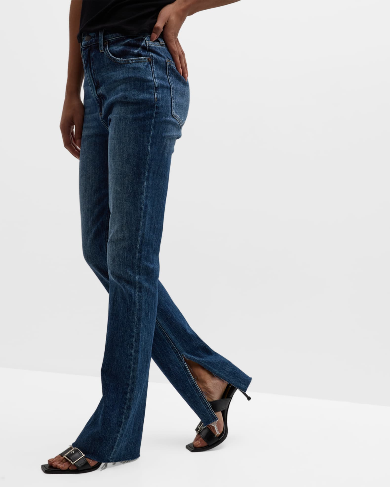PISTOLA Colleen High Rise Slim Boot Split Hem Jeans | Neiman Marcus