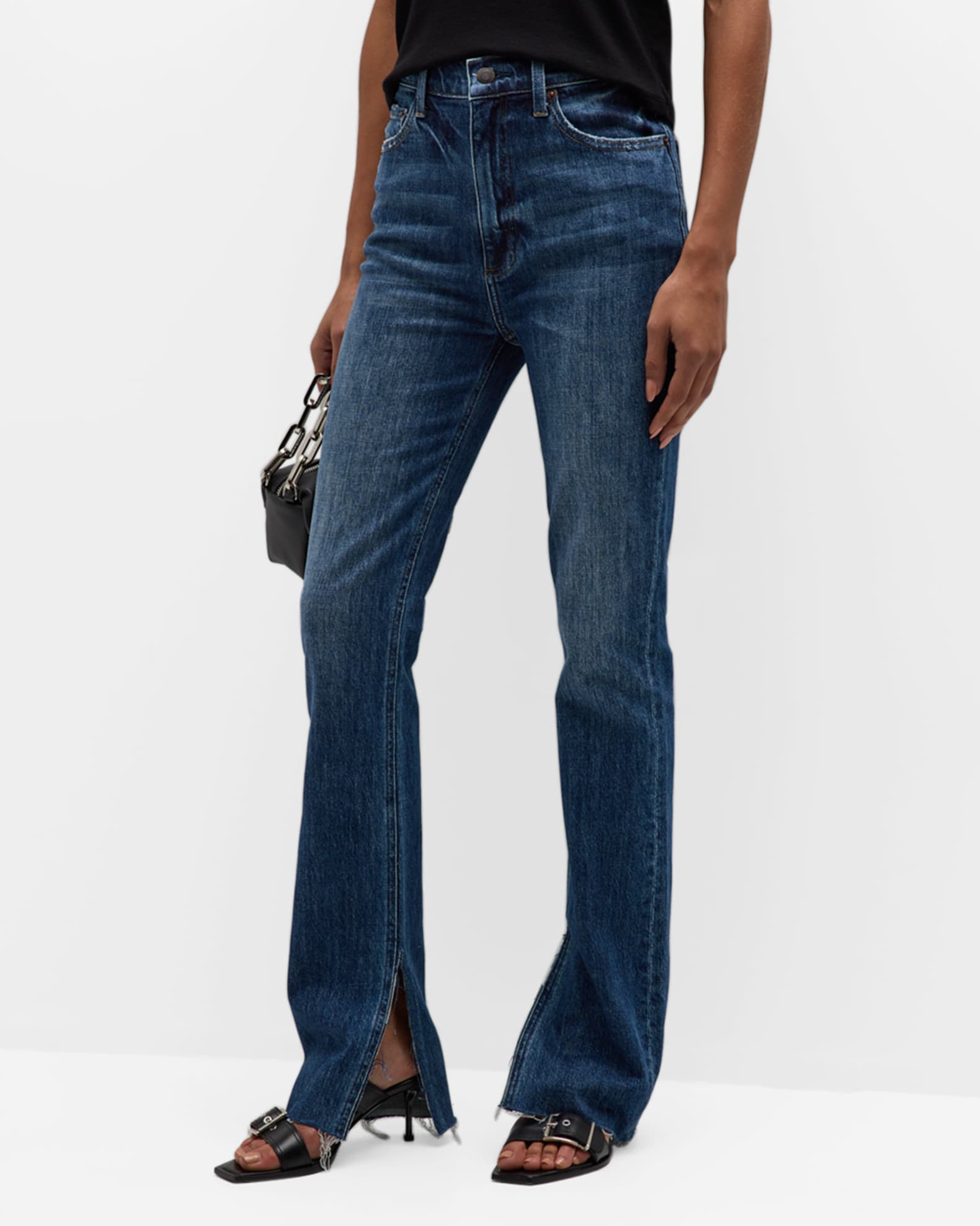 PISTOLA Colleen High Rise Slim Boot Split Hem Jeans | Neiman Marcus