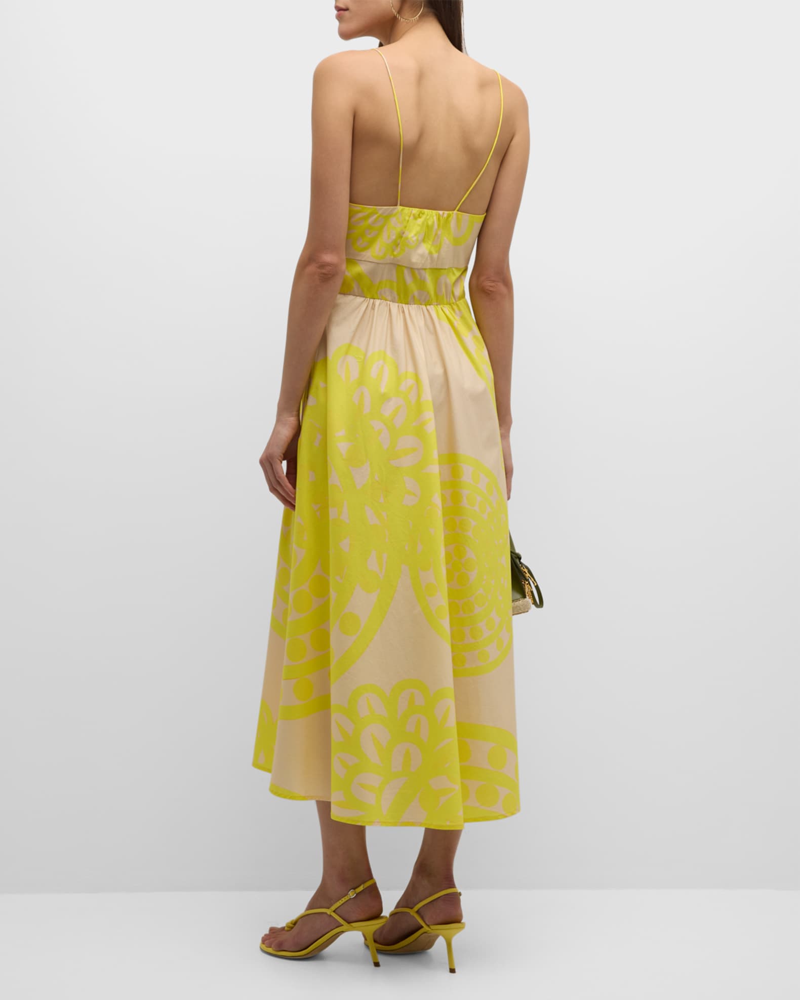 THEMIS Z Aether Sleeveless Geometric-Print Midi Sundress | Neiman Marcus