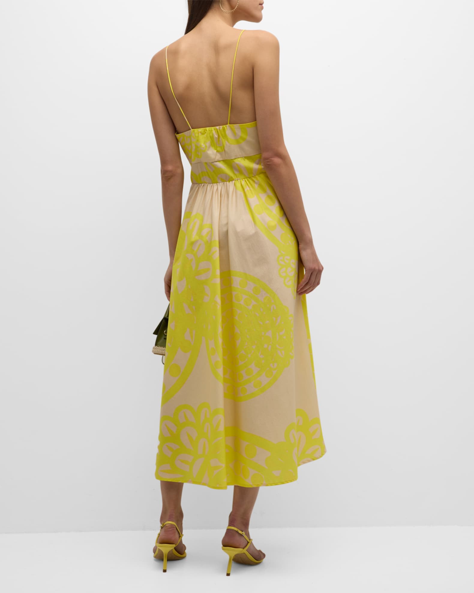 THEMIS Z Aether Sleeveless Geometric-Print Midi Sundress | Neiman Marcus