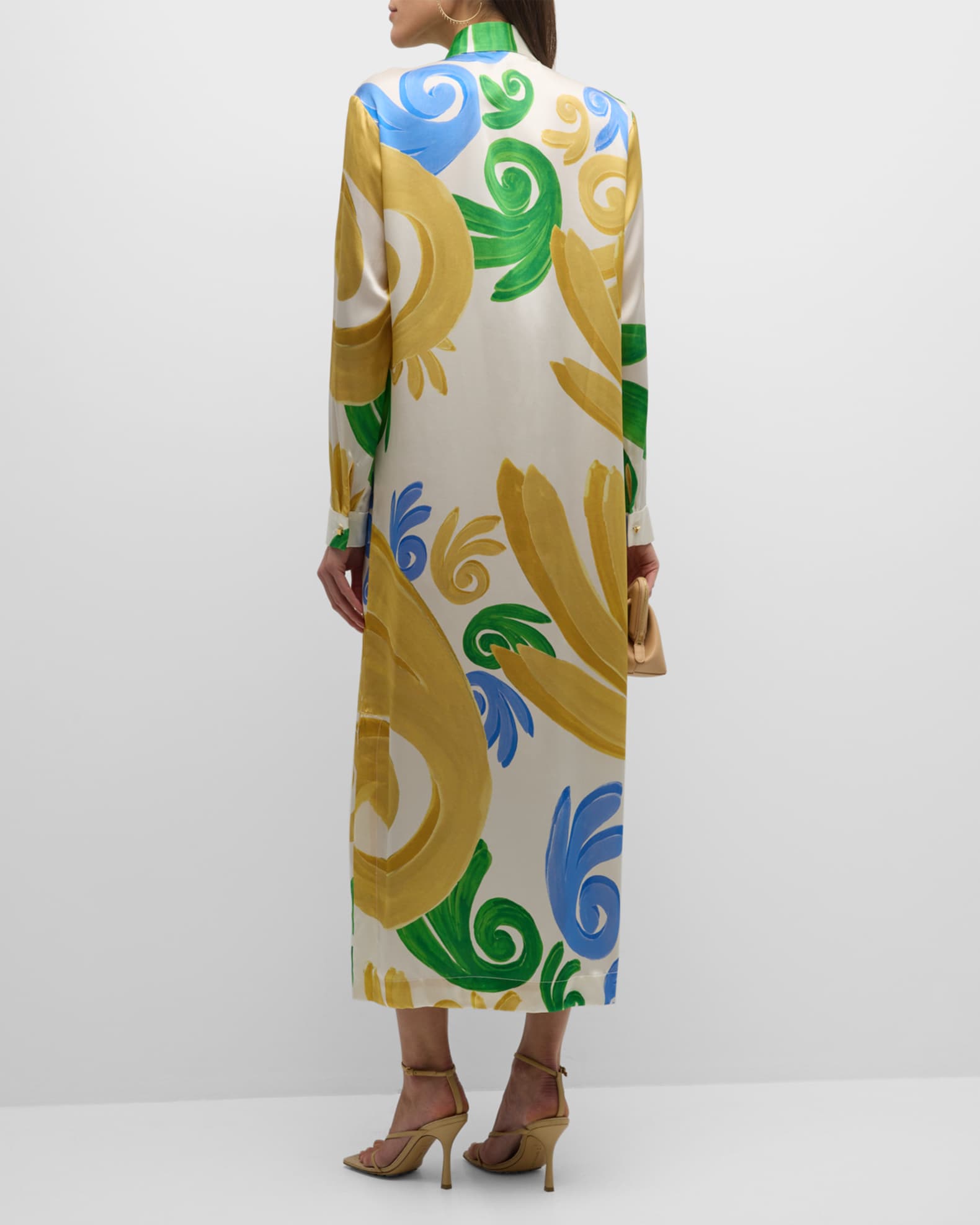 THEMIS Z Gaia Abstract-Print Midi Shirtdress | Neiman Marcus
