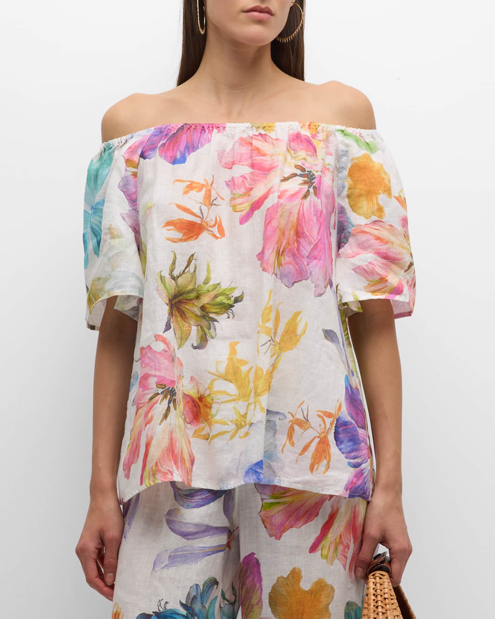Floral-Print Linen Collection | Neiman Marcus