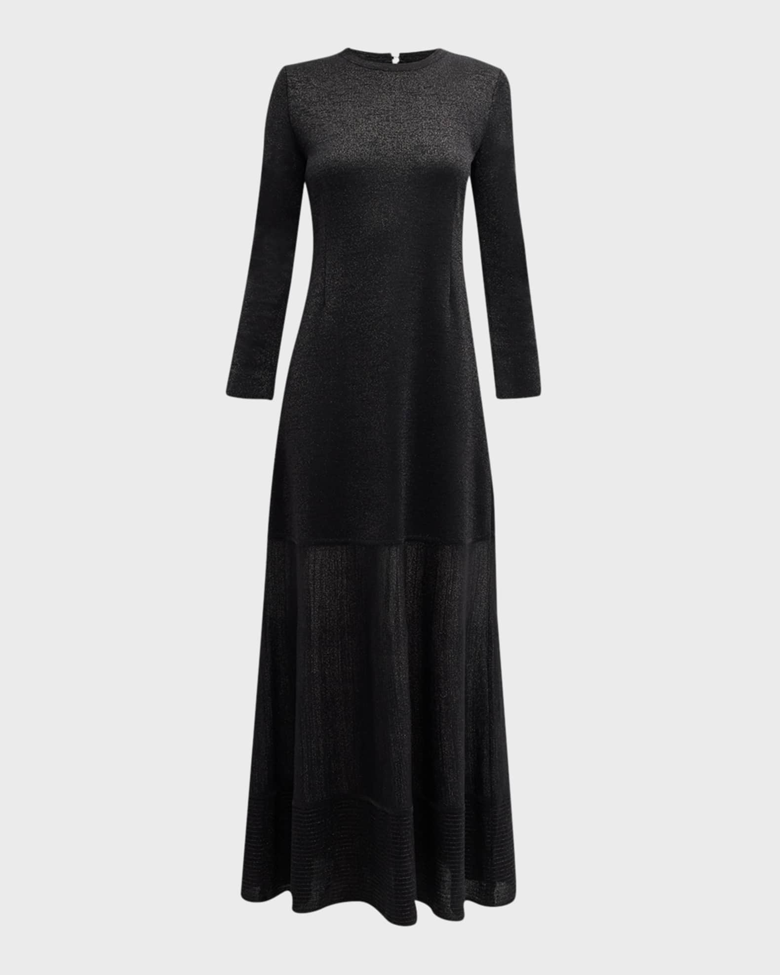 Misook A-Line Metallic Shimmer Knit Maxi Dress | Neiman Marcus