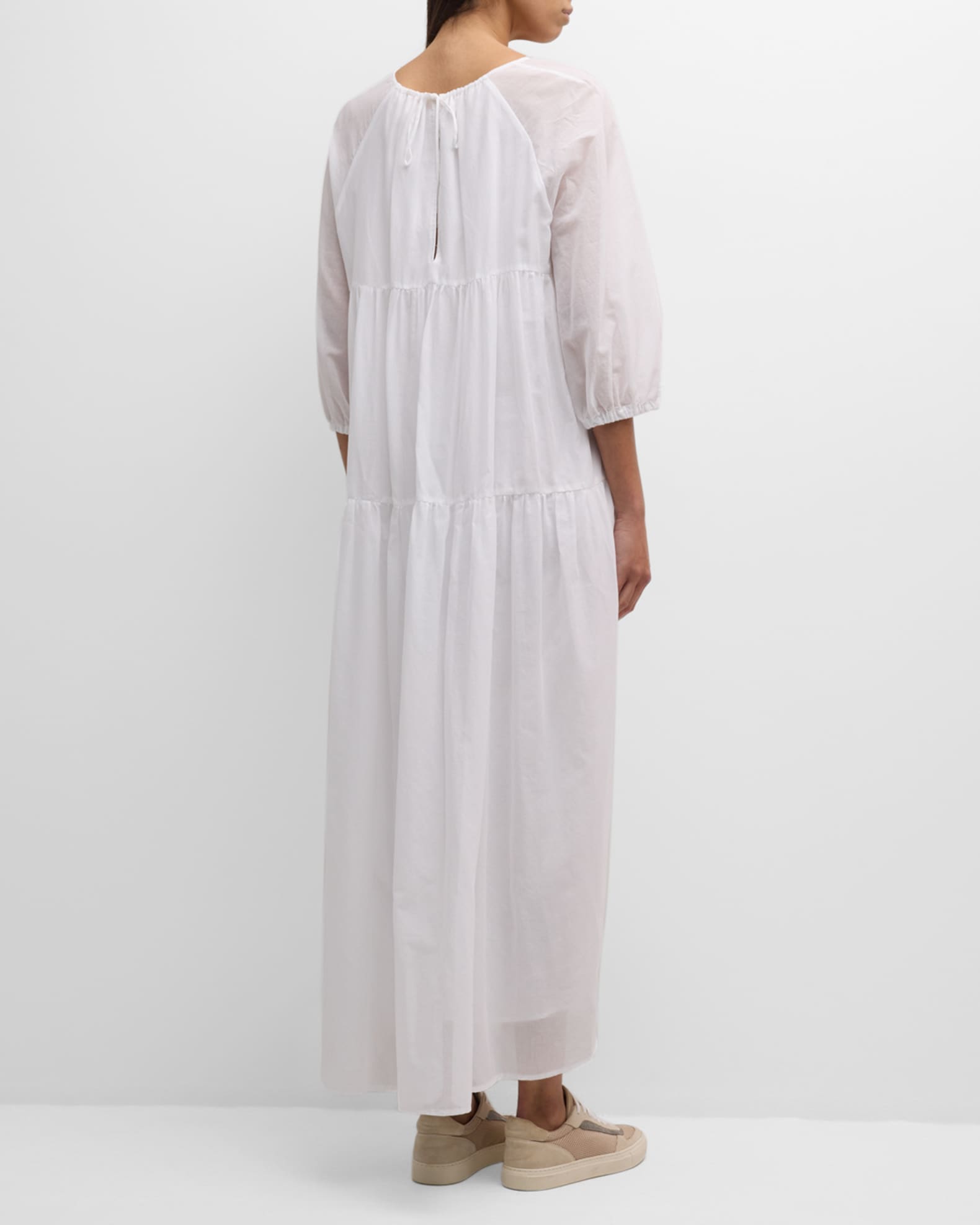 Peserico Chain-Embellished Cotton Maxi Shift Dress | Neiman Marcus