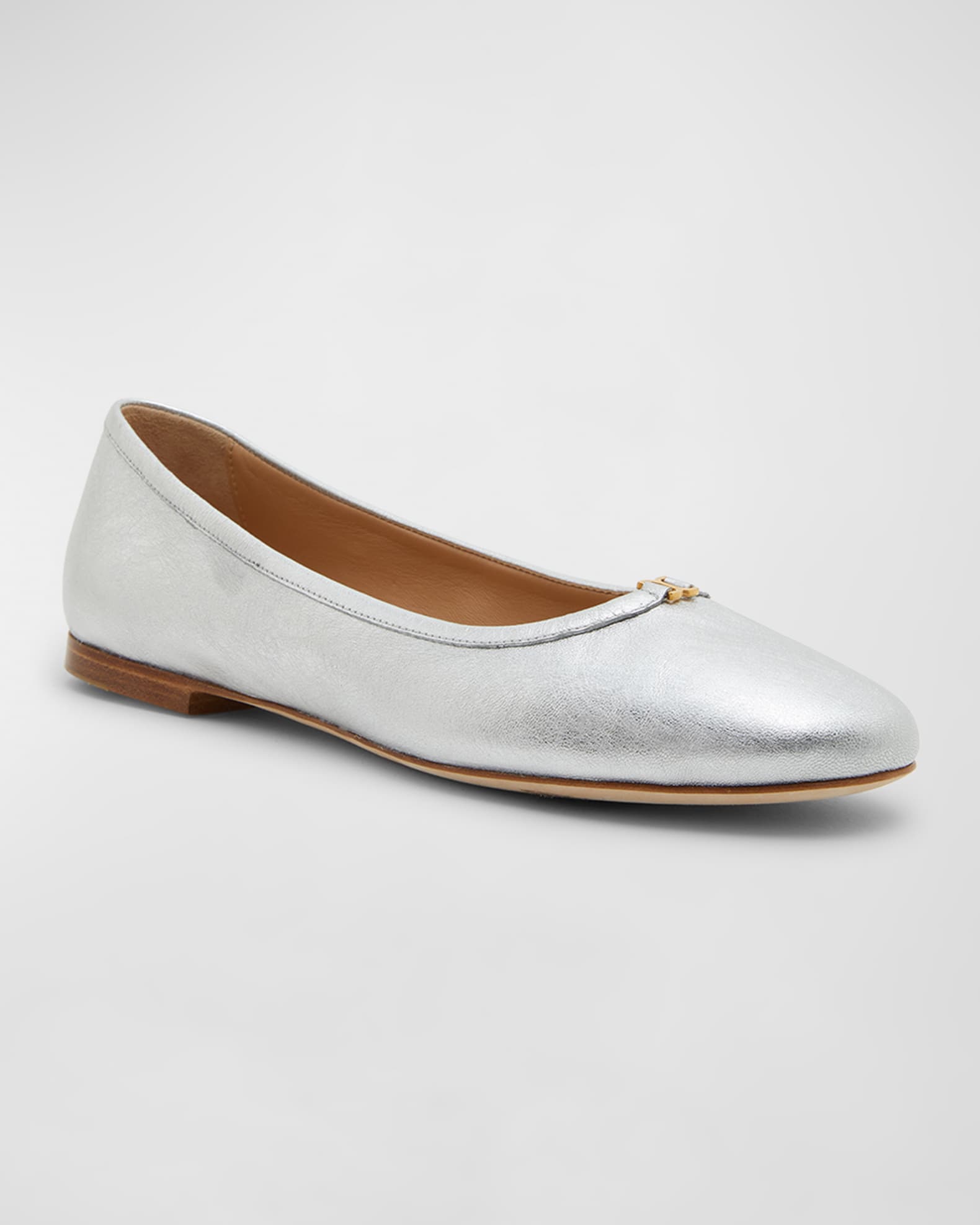 Chloe Marcie Metallic Ballerina Flats | Neiman Marcus