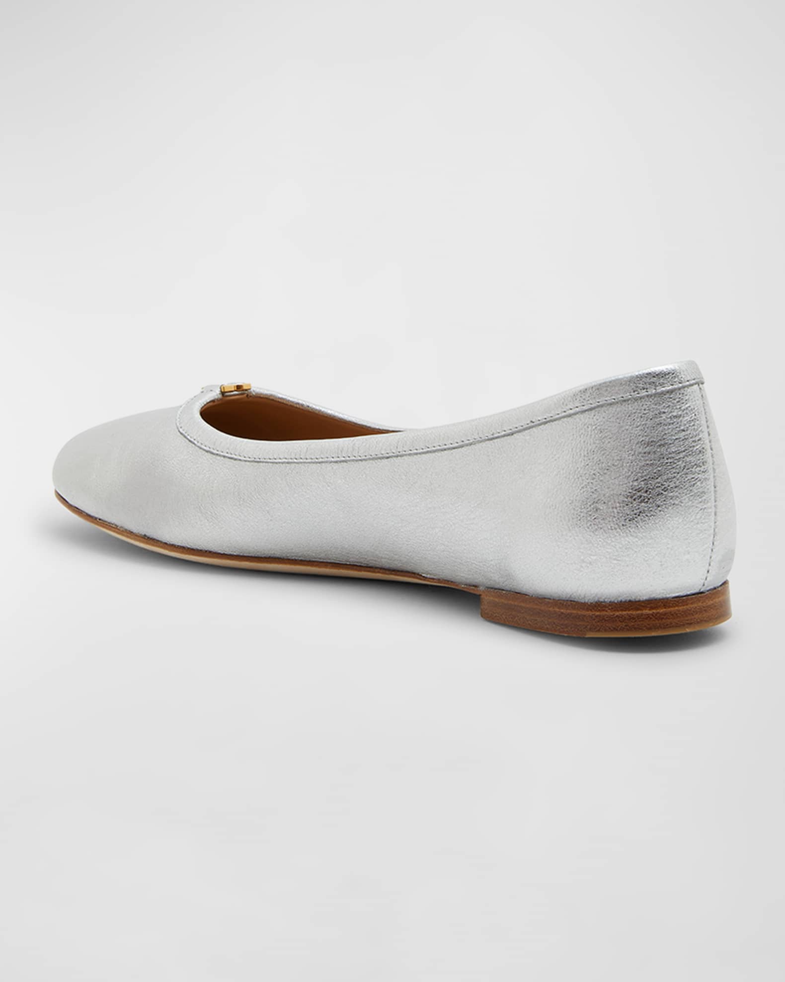 Chloe Marcie Metallic Ballerina Flats | Neiman Marcus