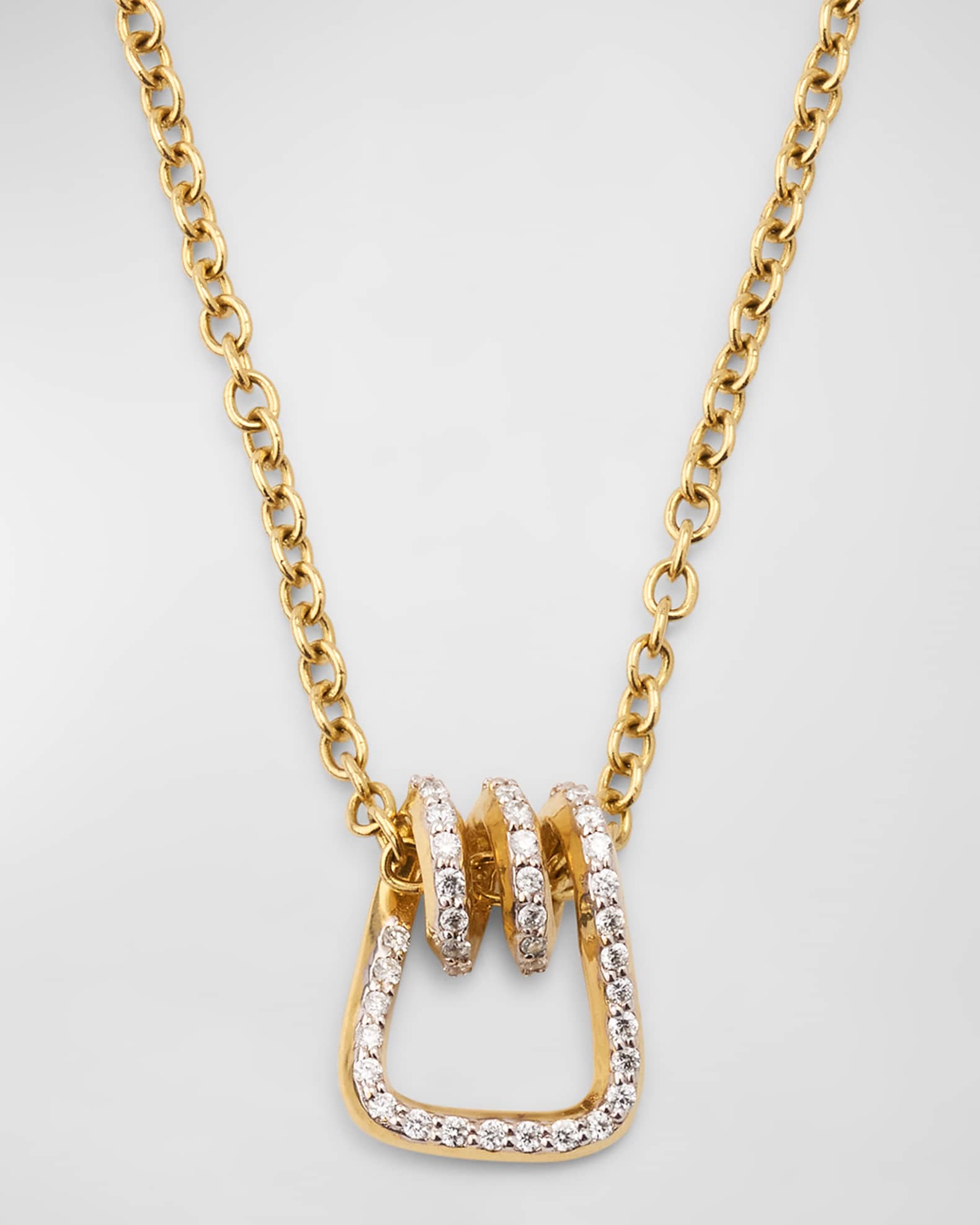 Walters Faith Huxley 18k Yellow Gold Diamond Coil Link Pendant Necklace ...